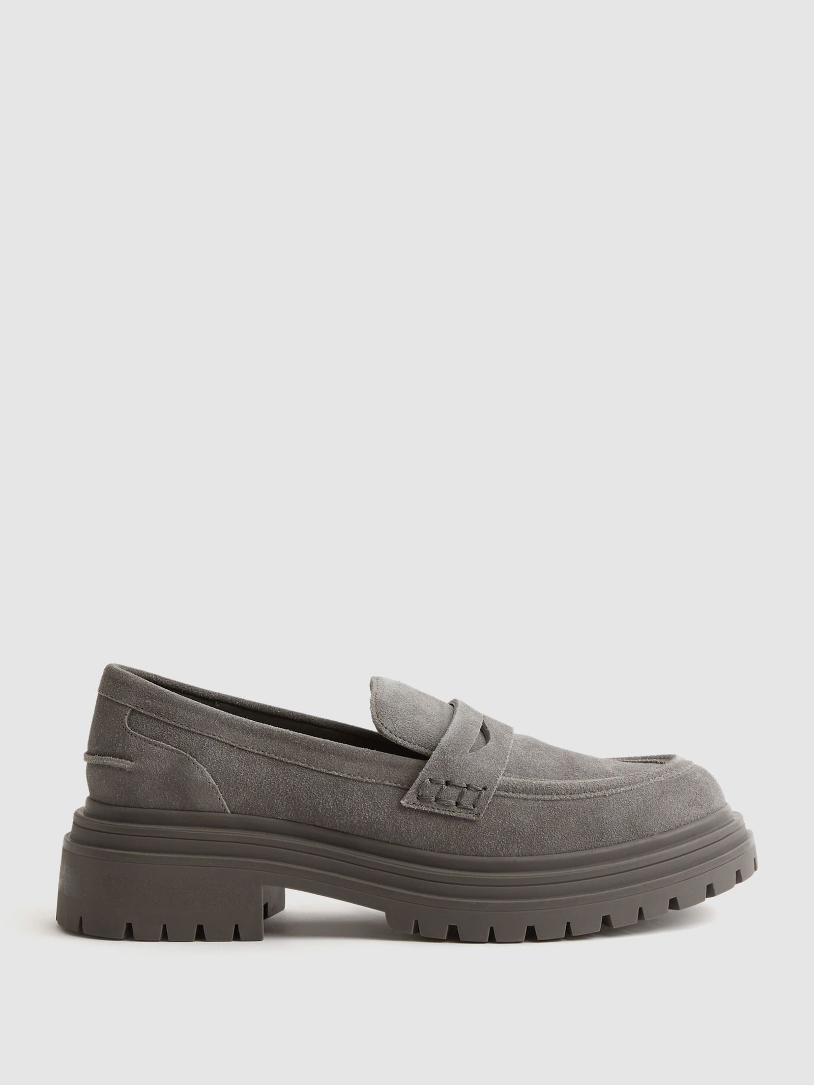REISS Adele Suede Chunky Cleated Loafers | endource
