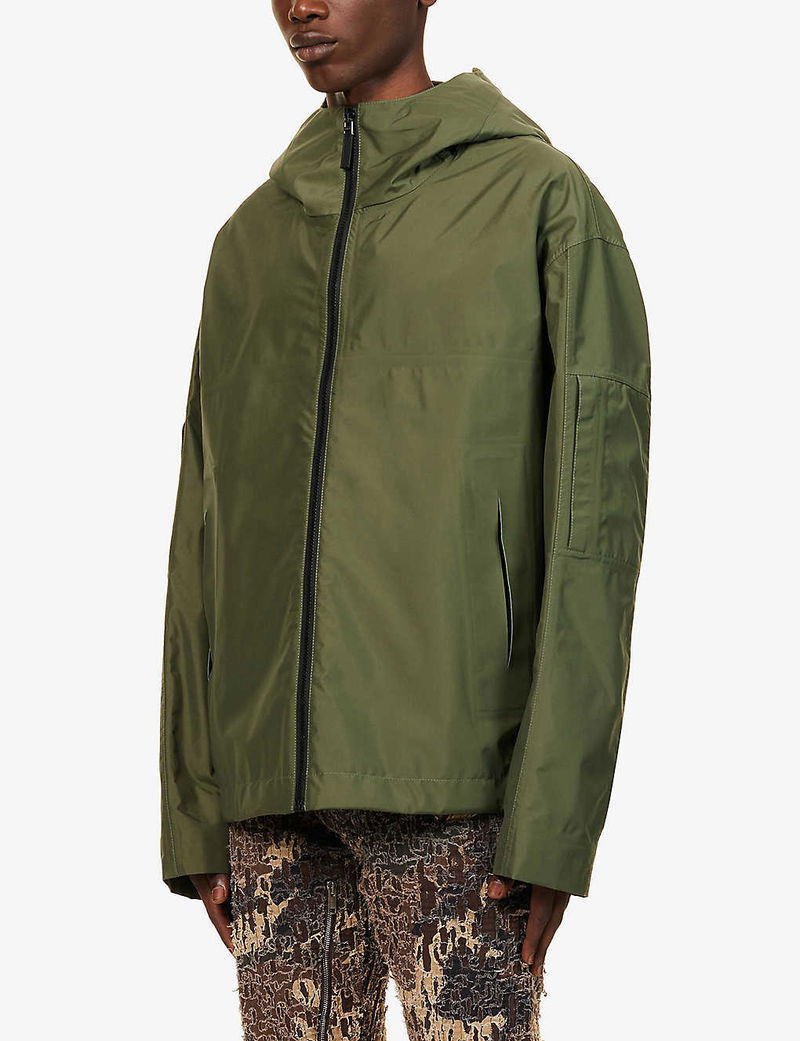 GIVENCHY Funnel-Neck Balaclava-Lined Boxy-Fit Shell Jacket in 305KHAKI ...