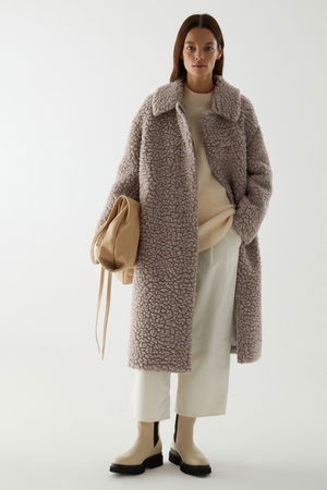 COS Wool Teddy Fleece Coat | endource