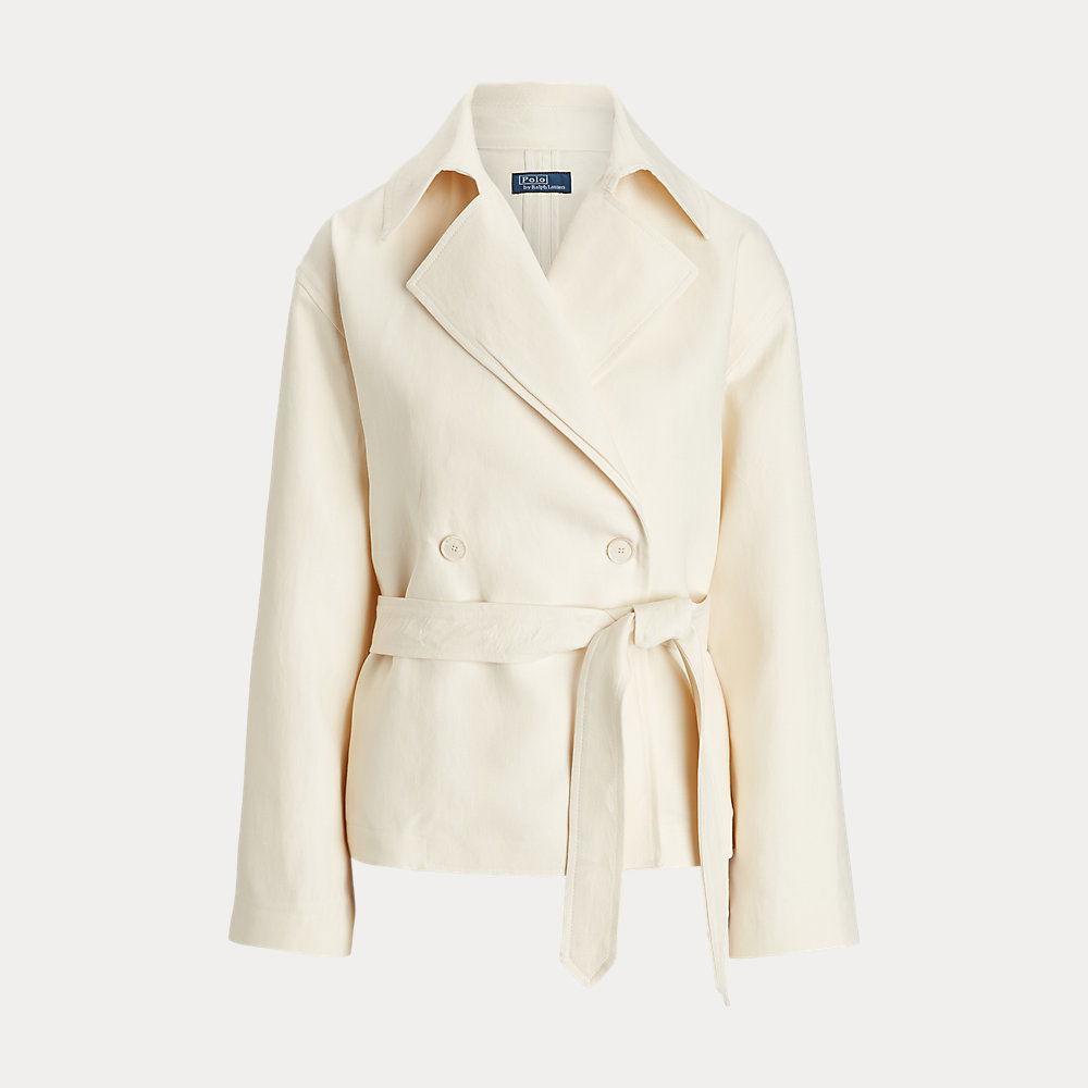 POLO RALPH LAUREN Belted Hemp Trench Coat in Natural | endource