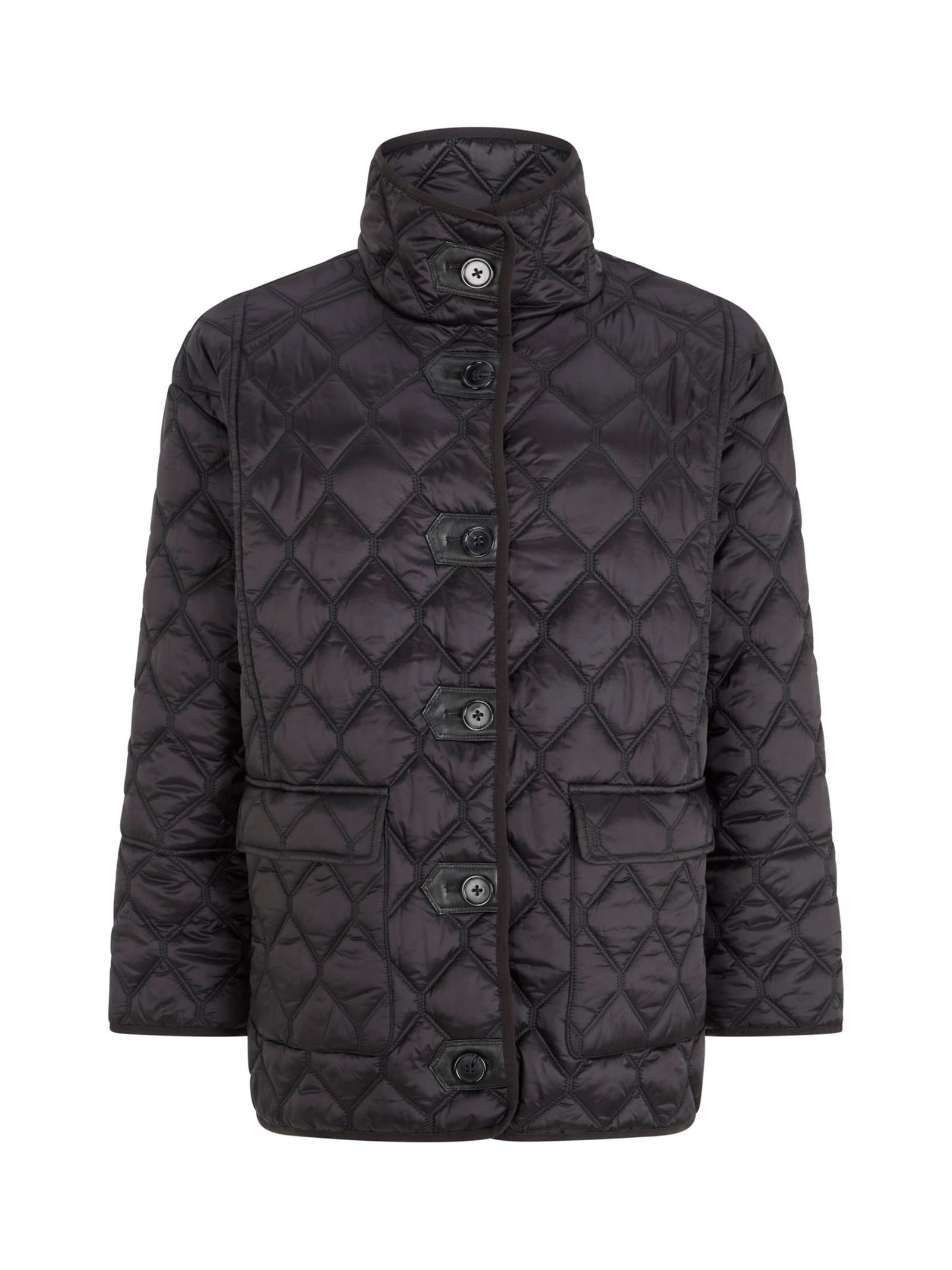 MINT VELVET Oversized Quilted Jacket in Black | endource
