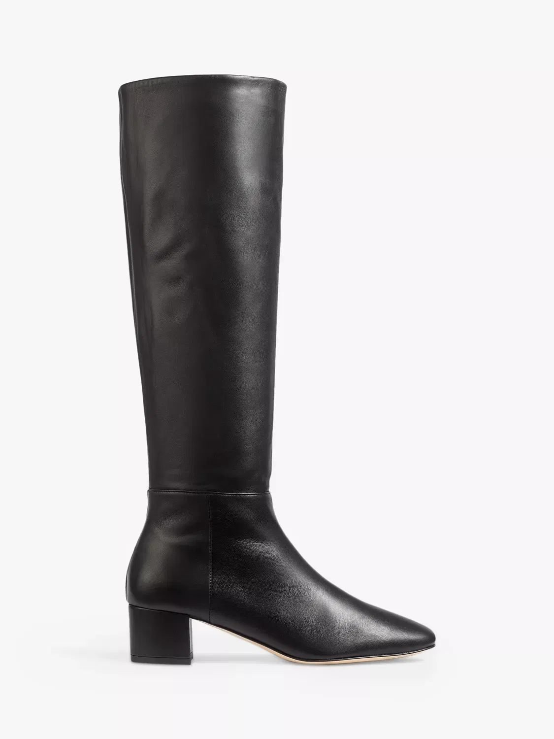 L.K. BENNETT Karen Leather Knee-High Boots in Bla-black | endource
