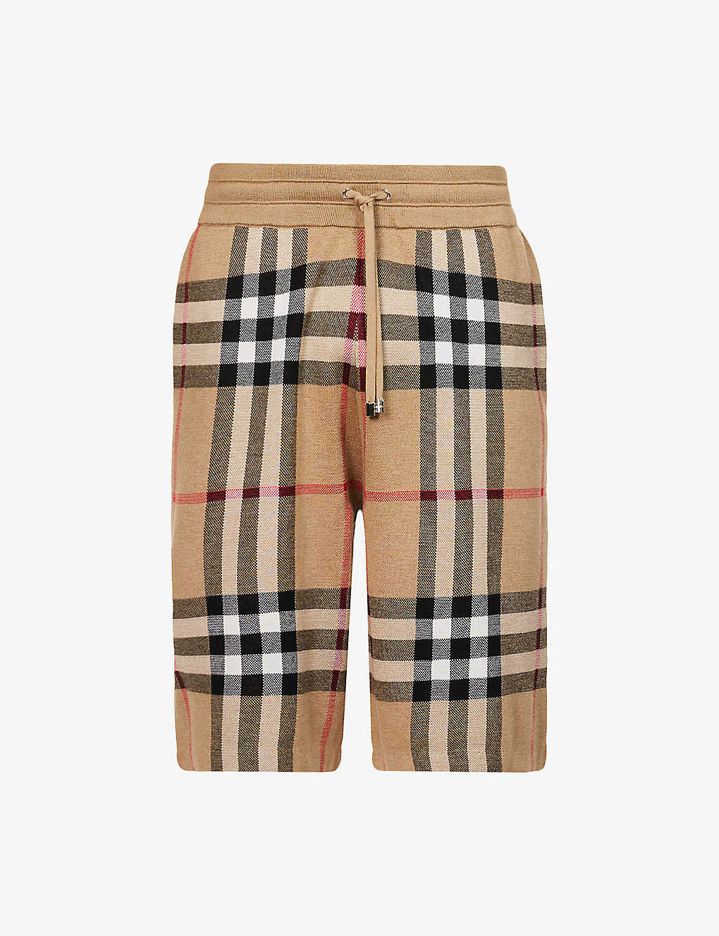 BURBERRY Weaver Check-Print Knitted Silk And Wool-Blend Shorts in ...