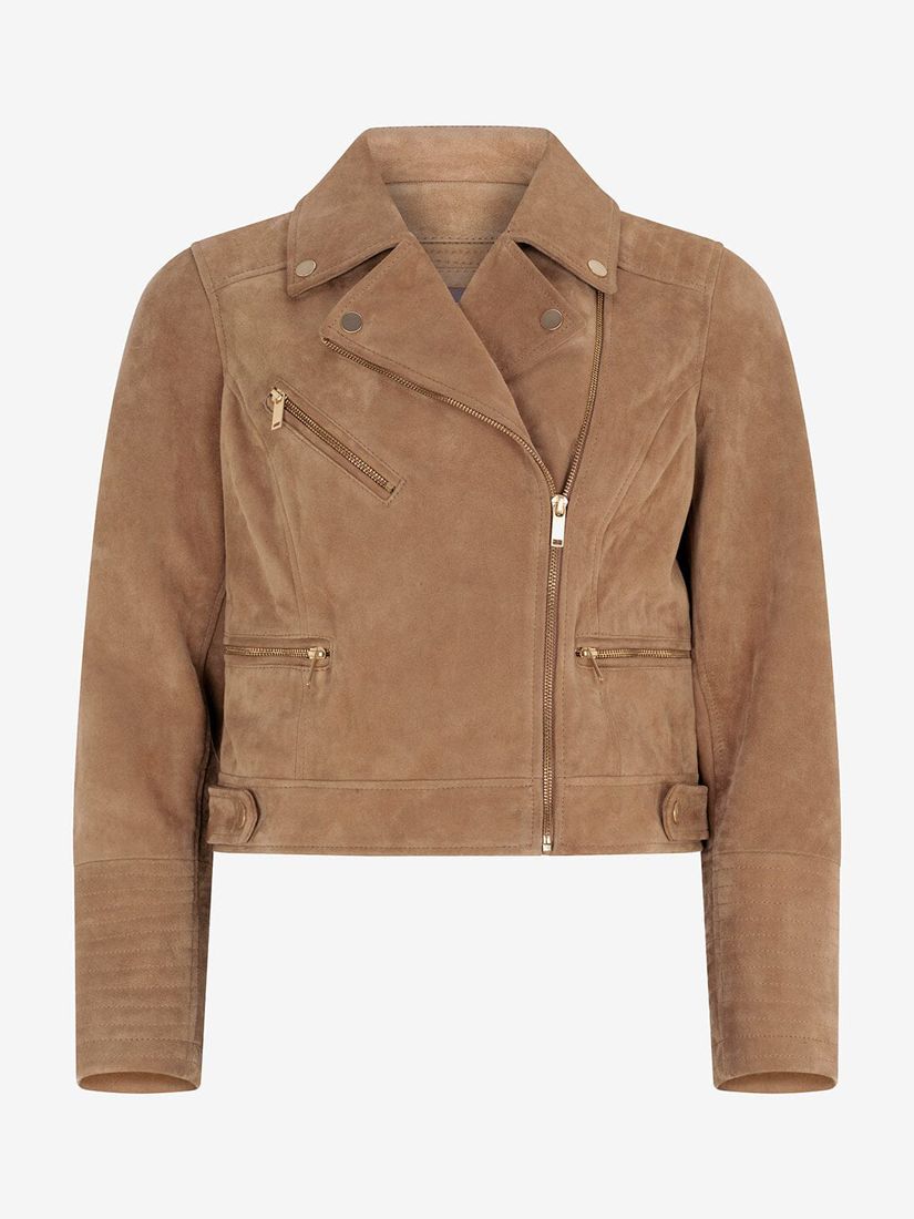 MINT VELVET Leather Biker Jacket in Natural Beige | Endource