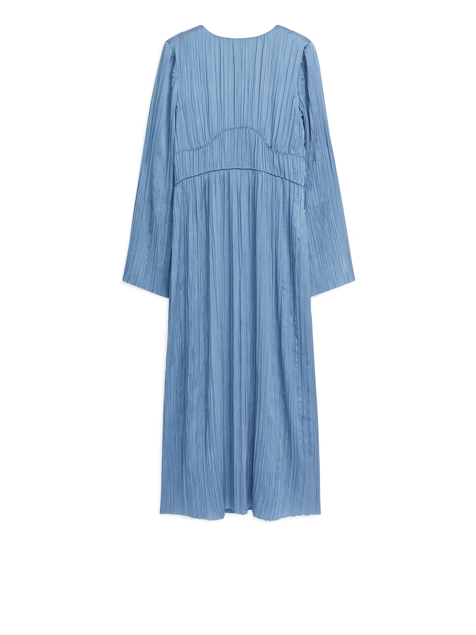 ARKET Long Crinkled Dress in Light Blue | endource