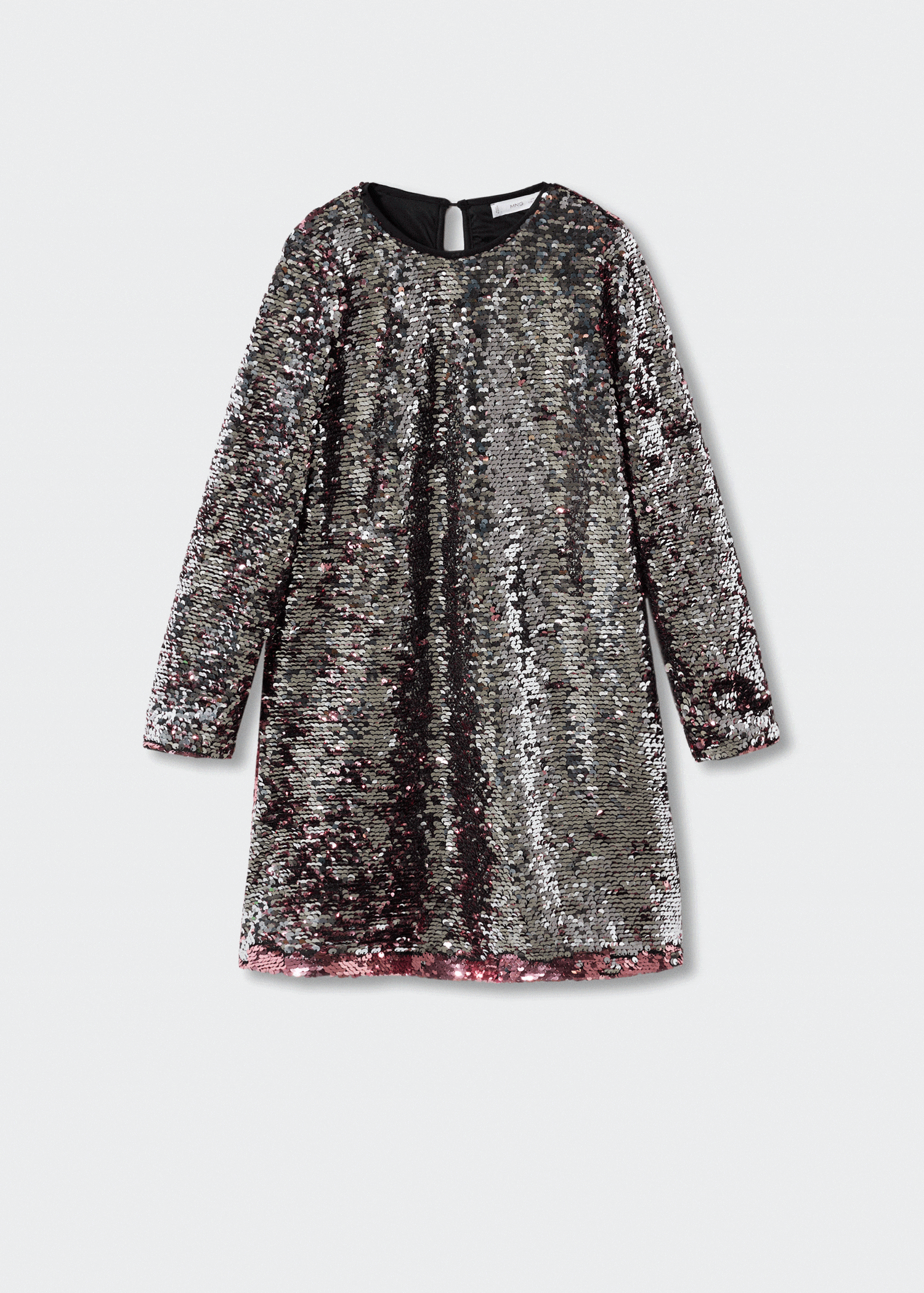MANGO Reversible Sequins Dress in Pink | Endource