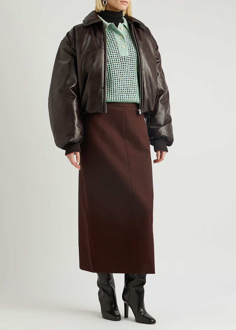 ACNE STUDIOS Padded Faux Leather Bomber Jacket | endource