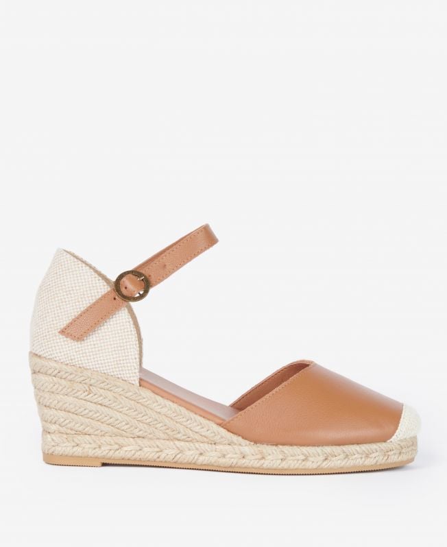 BARBOUR Frances Espadrille Wedges in Cognac | endource