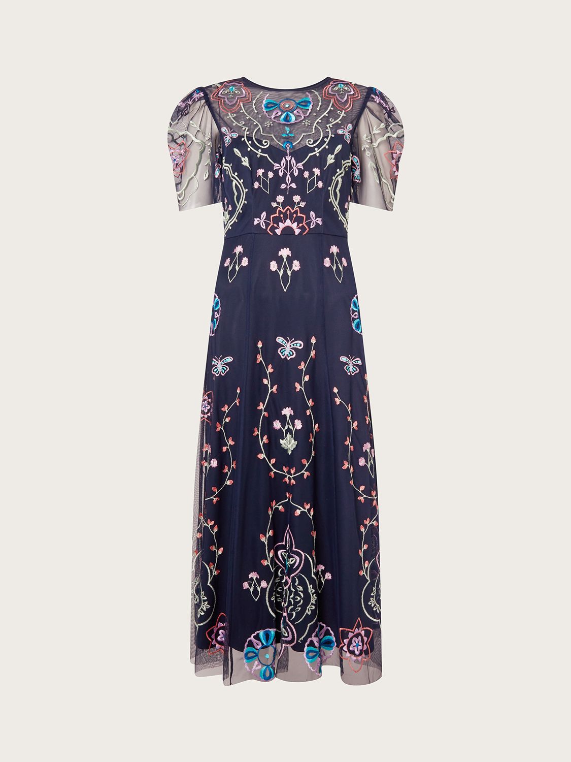 Monsoon Leor Sustainable Embroidered Midi Dress | endource