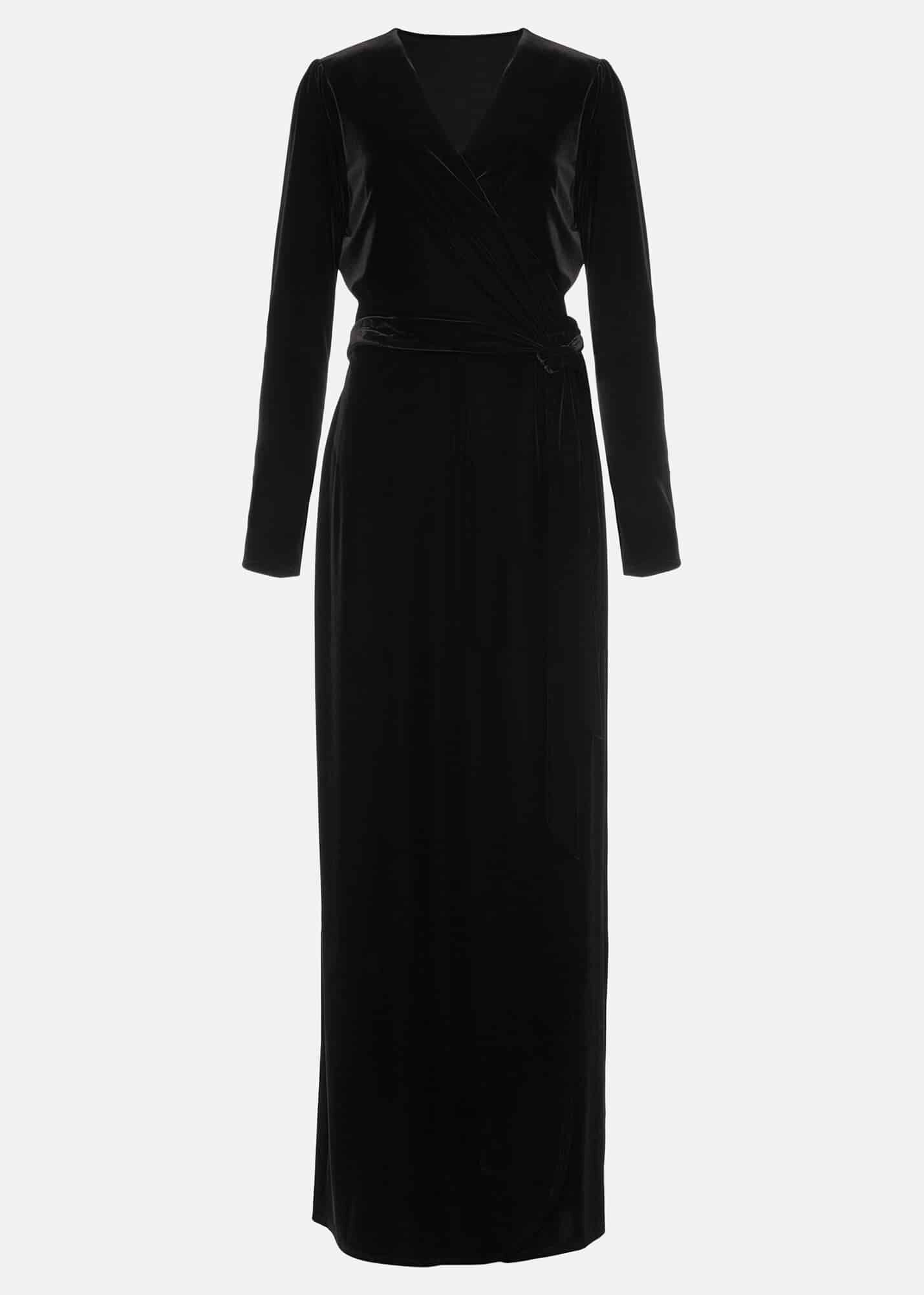 PHASE EIGHT Hattie Velvet Wrap Dress in Black | endource