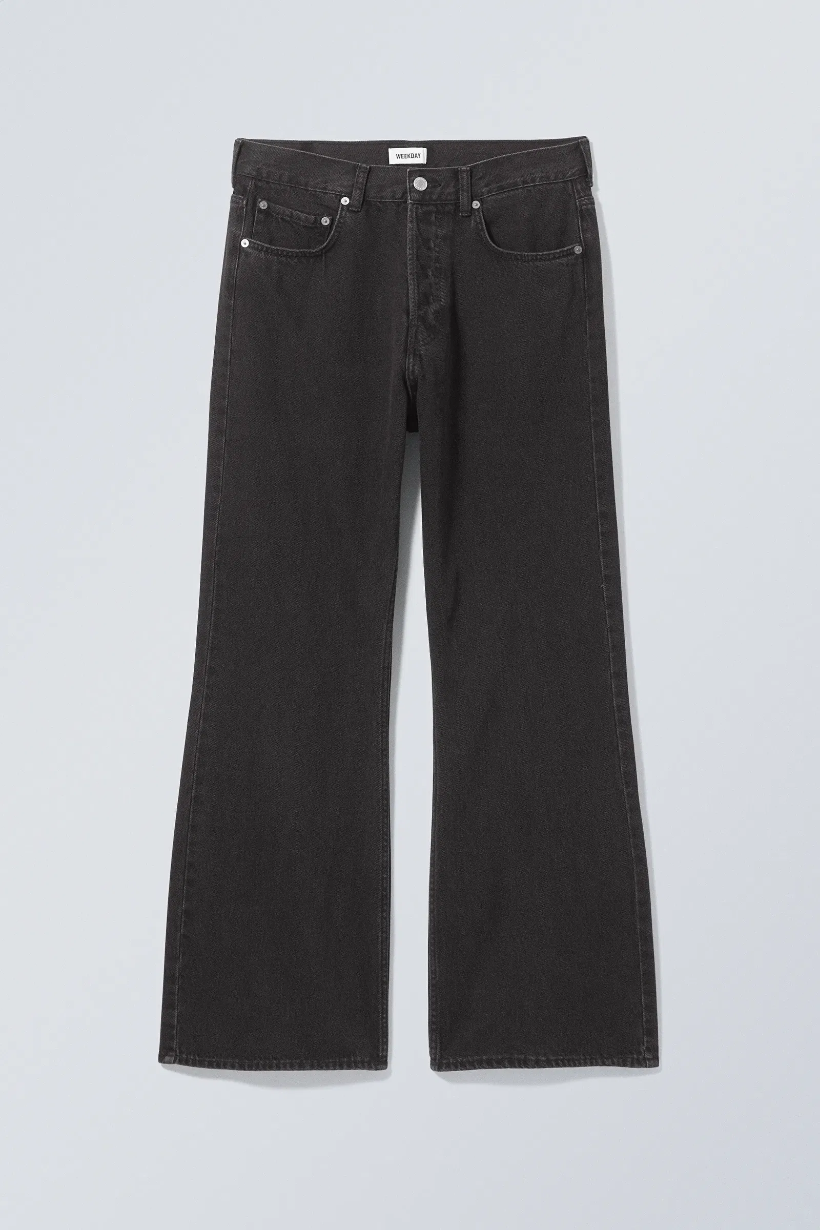 WEEKDAY Time Loose Bootcut Jeans in Ink black | endource