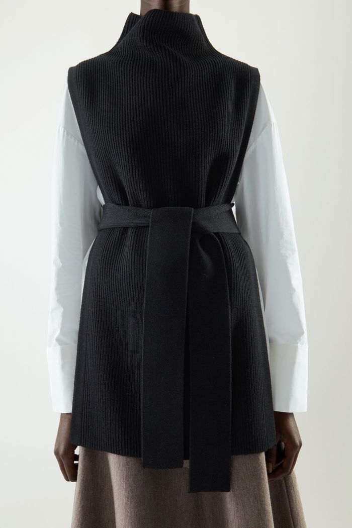 COS Wool Mix Tabard Knitted Vest in Black | endource