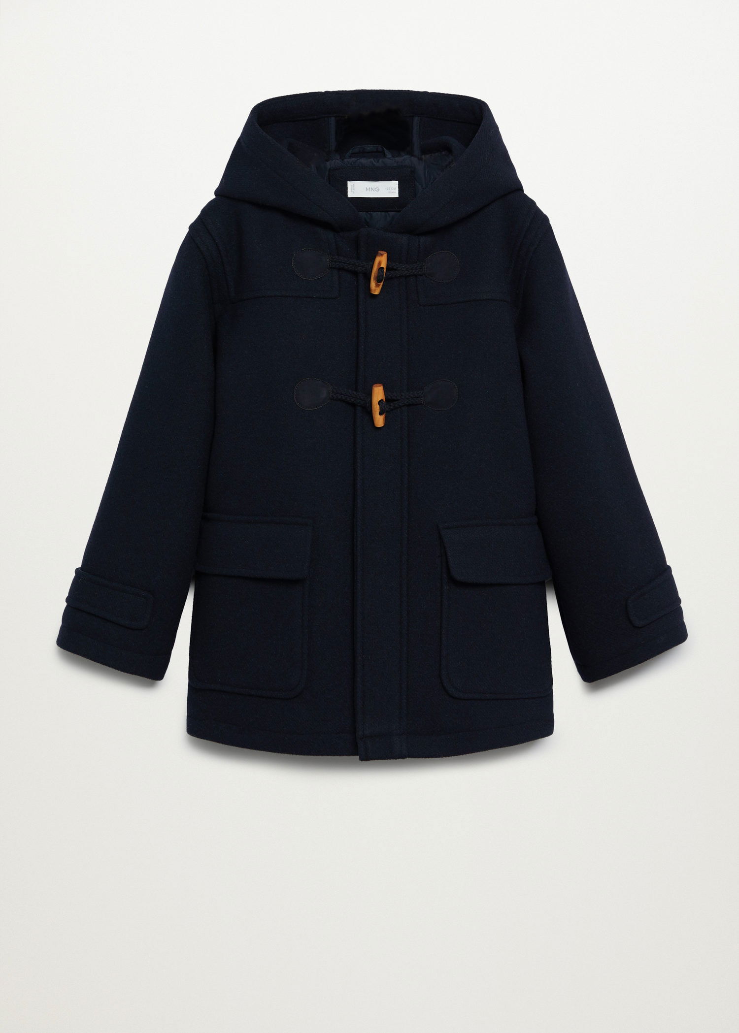 MANGO Toggle Wool Coat in Dark Navy | endource