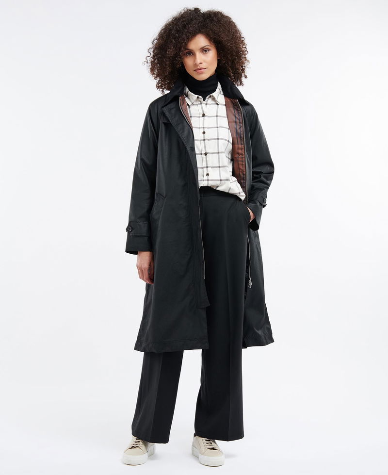 BARBOUR Nancy Wax Jacket in Tan/Cognac Tartan | endource