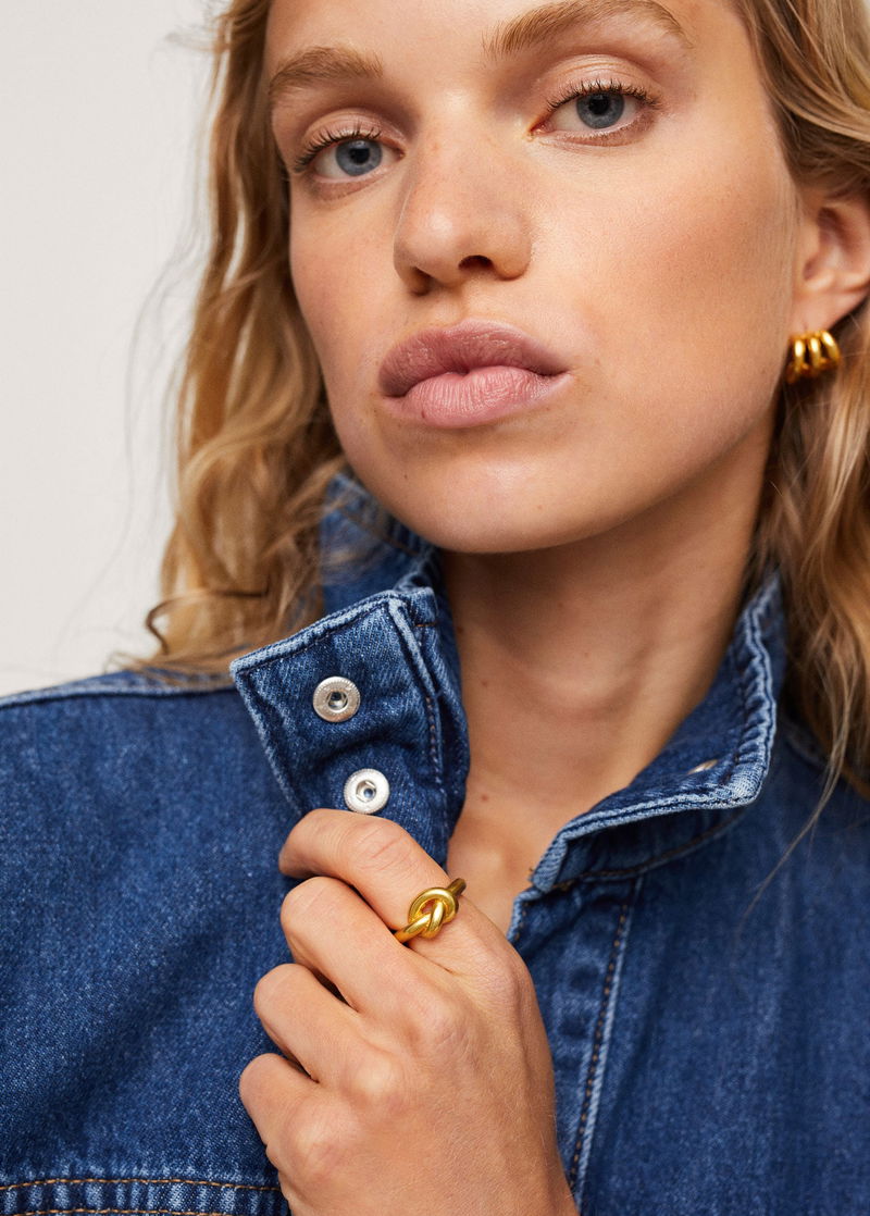 MANGO Knot Detail Ring in Gold | endource