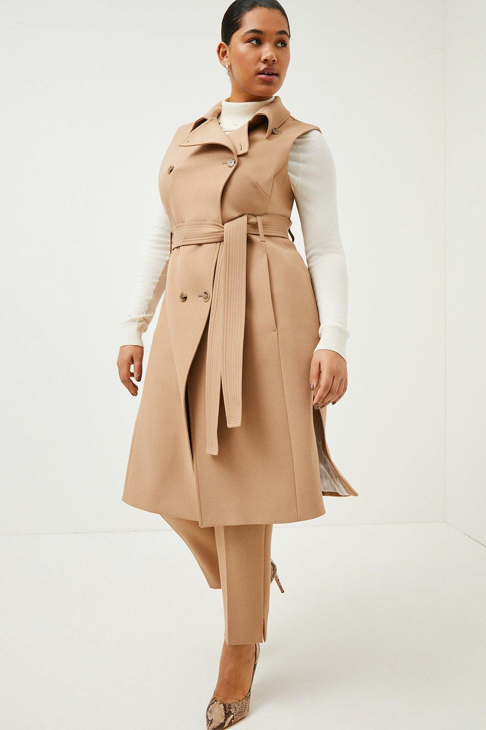 KAREN MILLEN Karen Millen x Lydia Millen Curve Compact Sleeveless Coat ...
