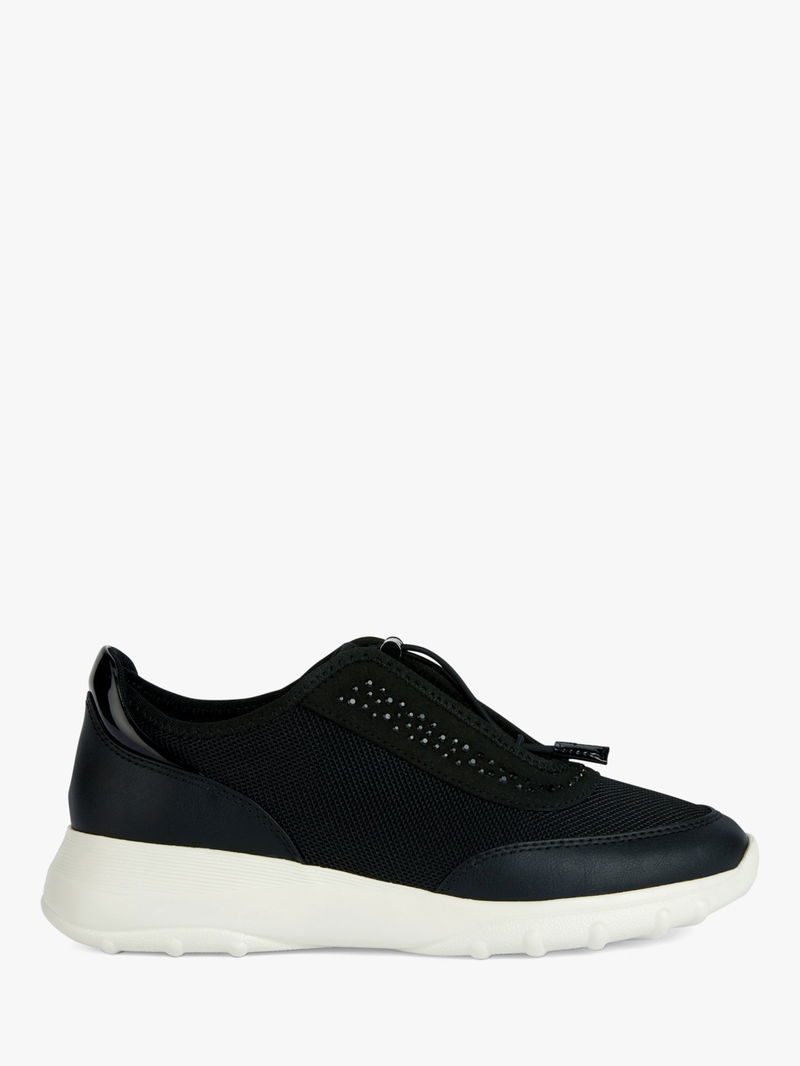 Geox Alleniee Slip-On Trainers in Black | Endource