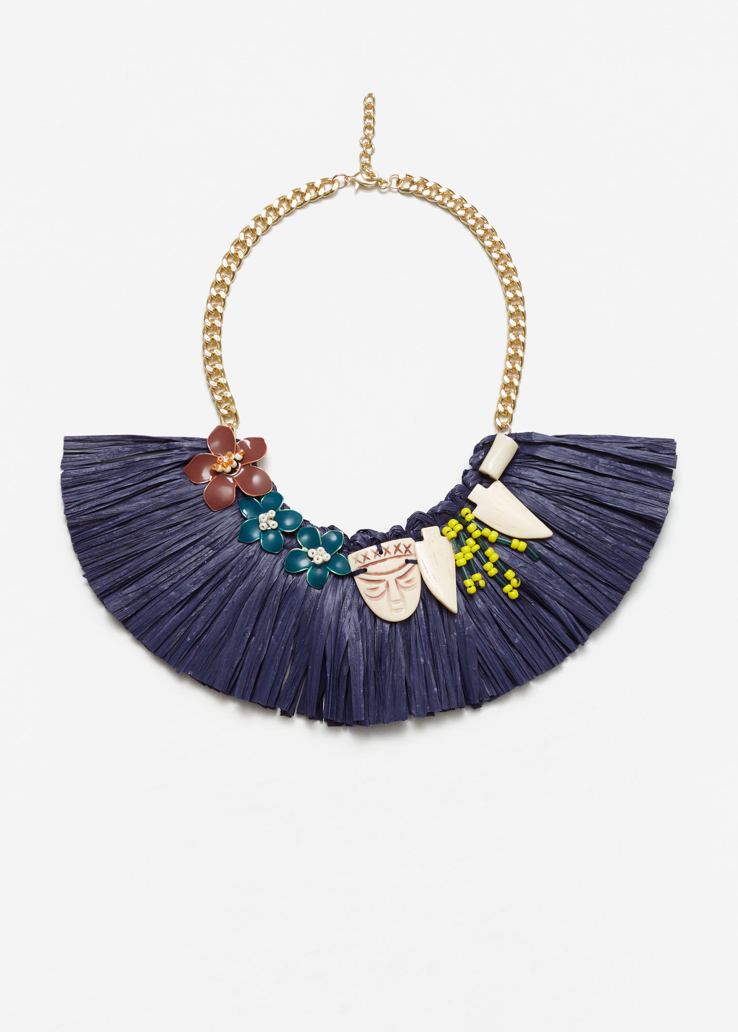 MANGO Fringed Appliqué Necklace | Endource