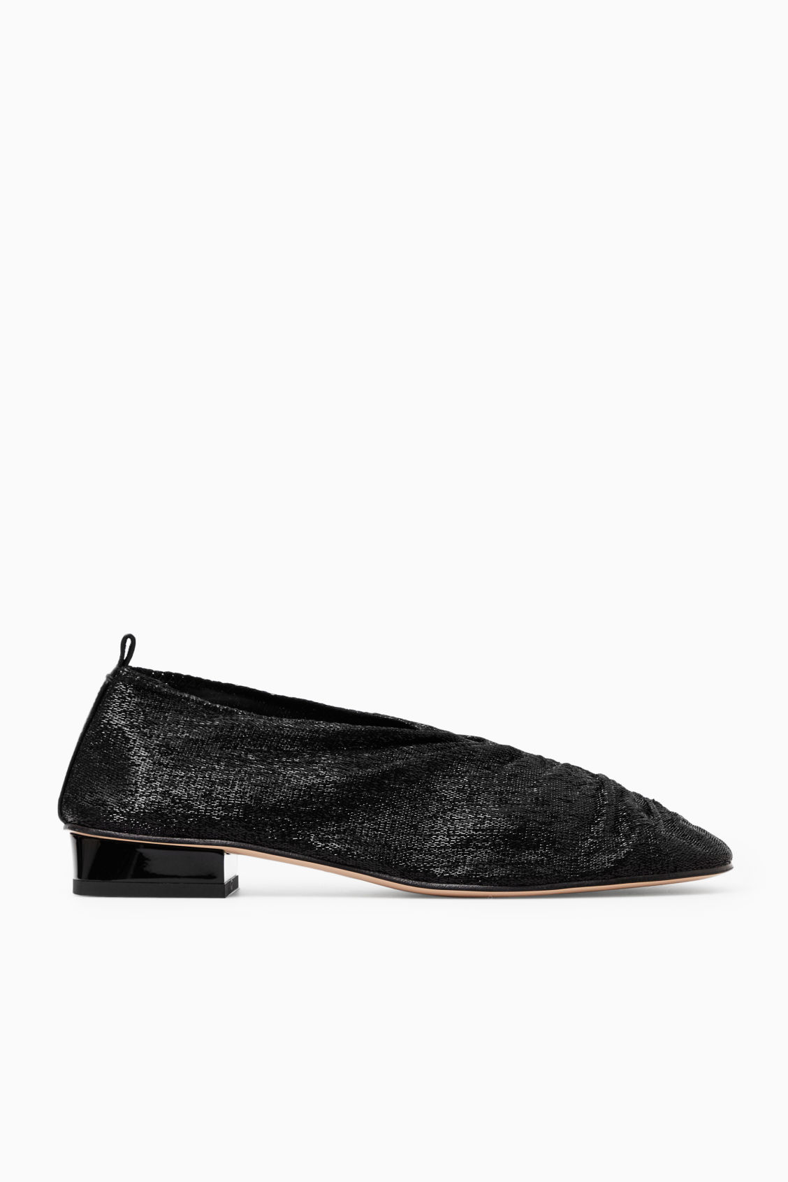 COS Gathered Metallic Ballet Shoes | endource