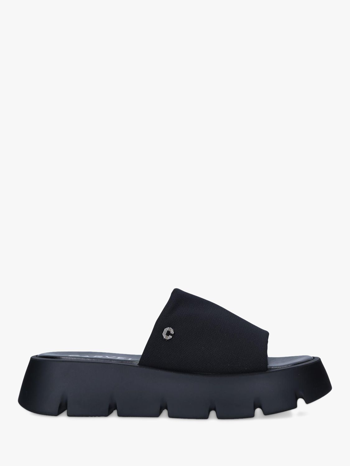 CARVELA Valiant Platform Sliders in Black | endource