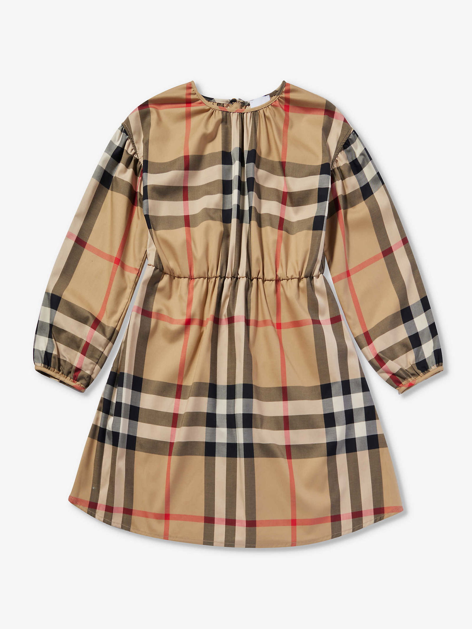 BURBERRY Gordon Check-Print Stretch-Cotton Dress in Archive Beige Ip Chk | endource