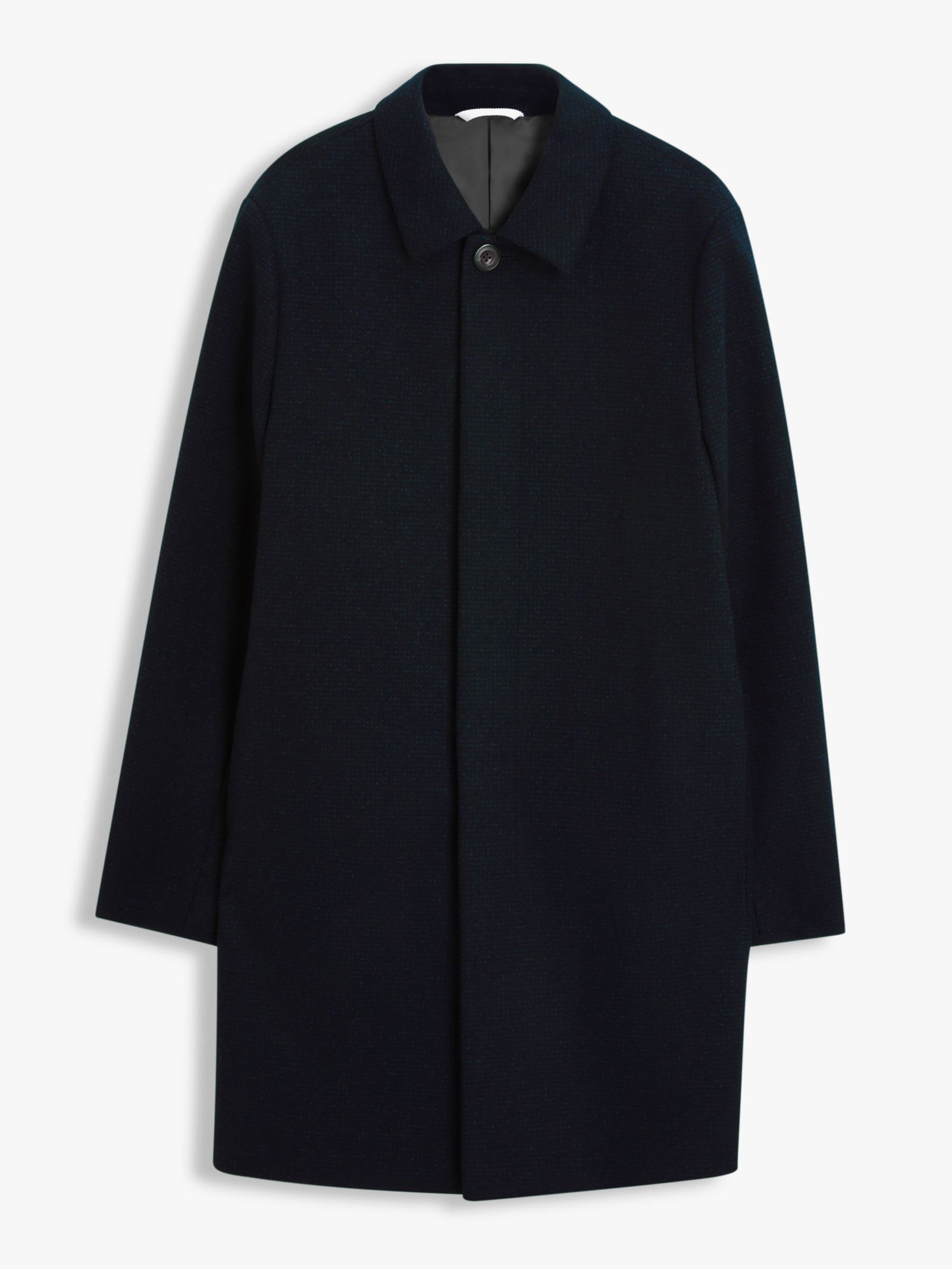 KIN Bonded Wool Blend Overcoat in Navy Texture | endource