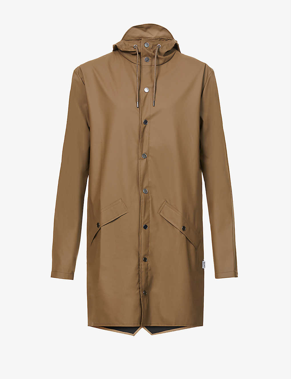 RAINS Hooded Longline Shell Raincoat in EVERGREEN | Endource