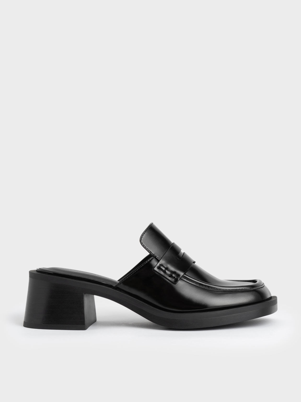 CHARLES & KEITH Penny Loafer Mules in Black | endource