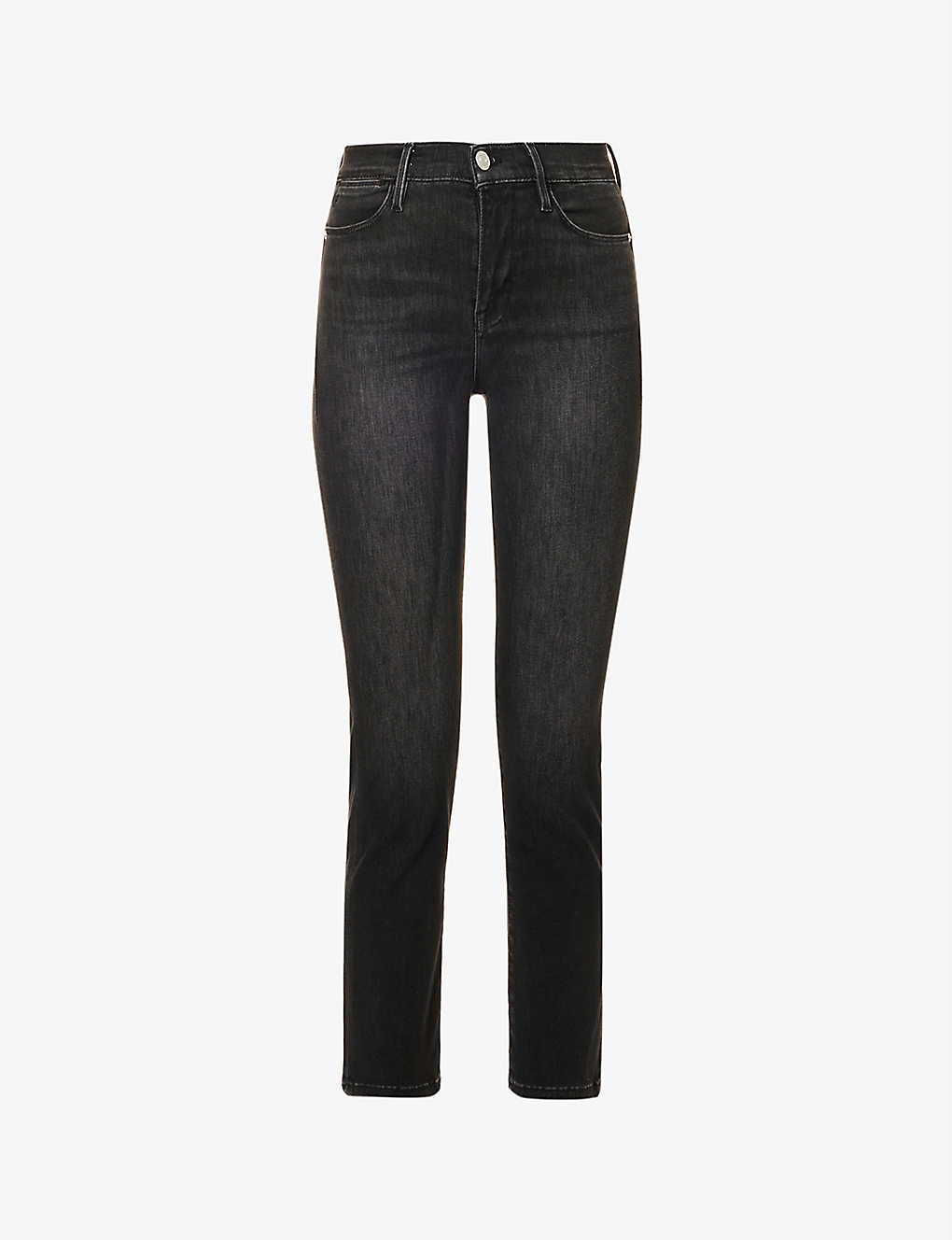 FRAME Le High Straight High-Rise Straight-Leg Stretch-Denim Jeans in ...