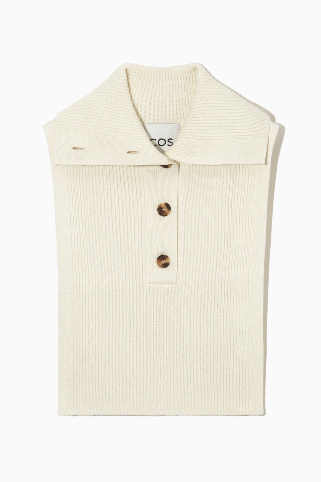 COS Wool-Blend Button-Down Bib in OFF-WHITE | endource