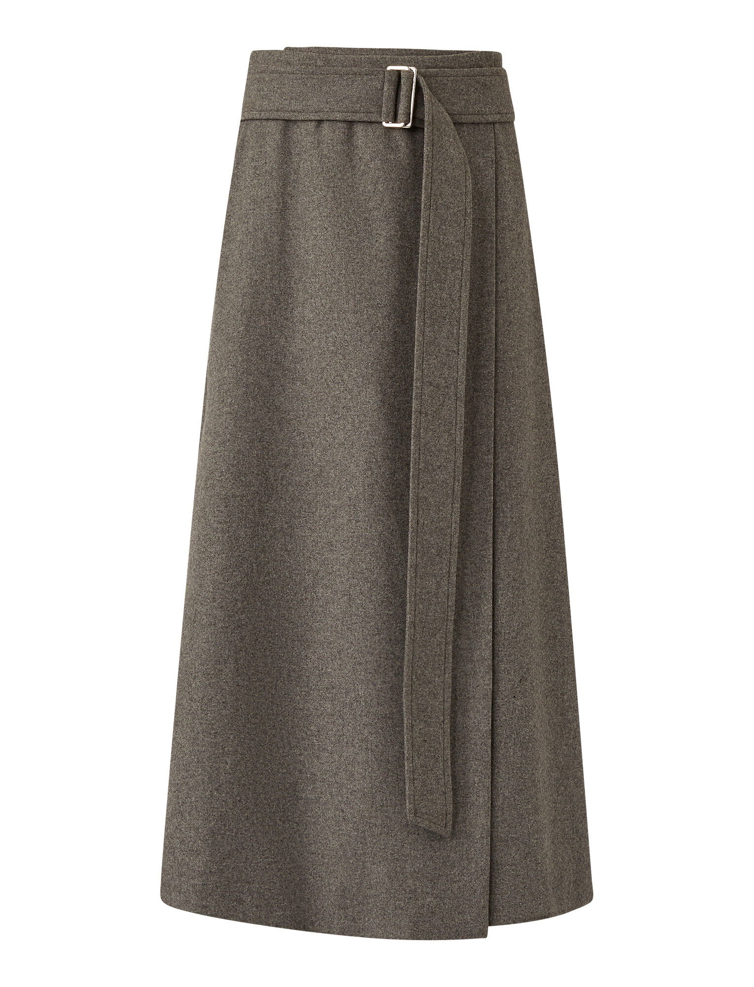 JOSEPH Salin Silk Wool Flannel Skirt in Ash | endource