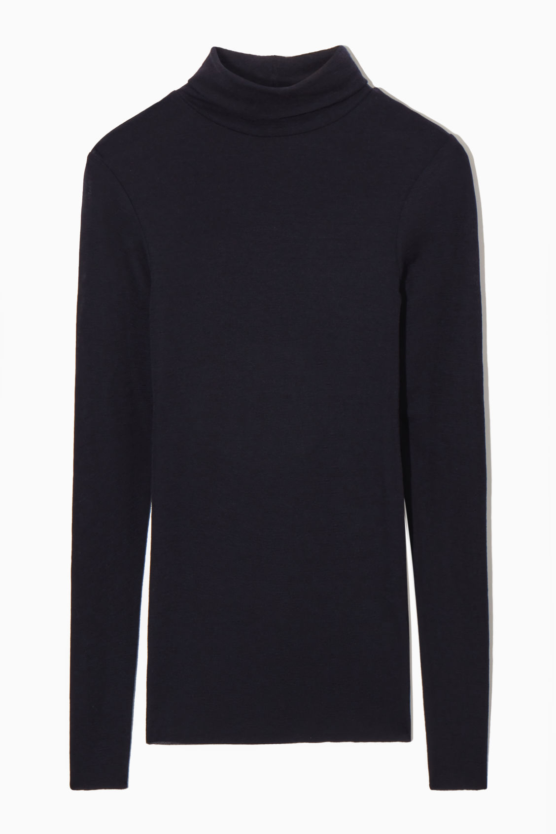 COS Merino Wool Turtleneck Top in NAVY | endource