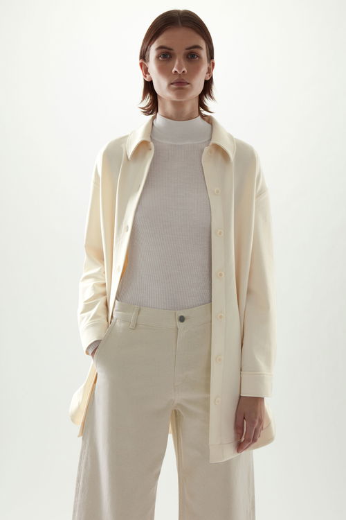 COS Organic Cotton Mix Overshirt in white | Endource