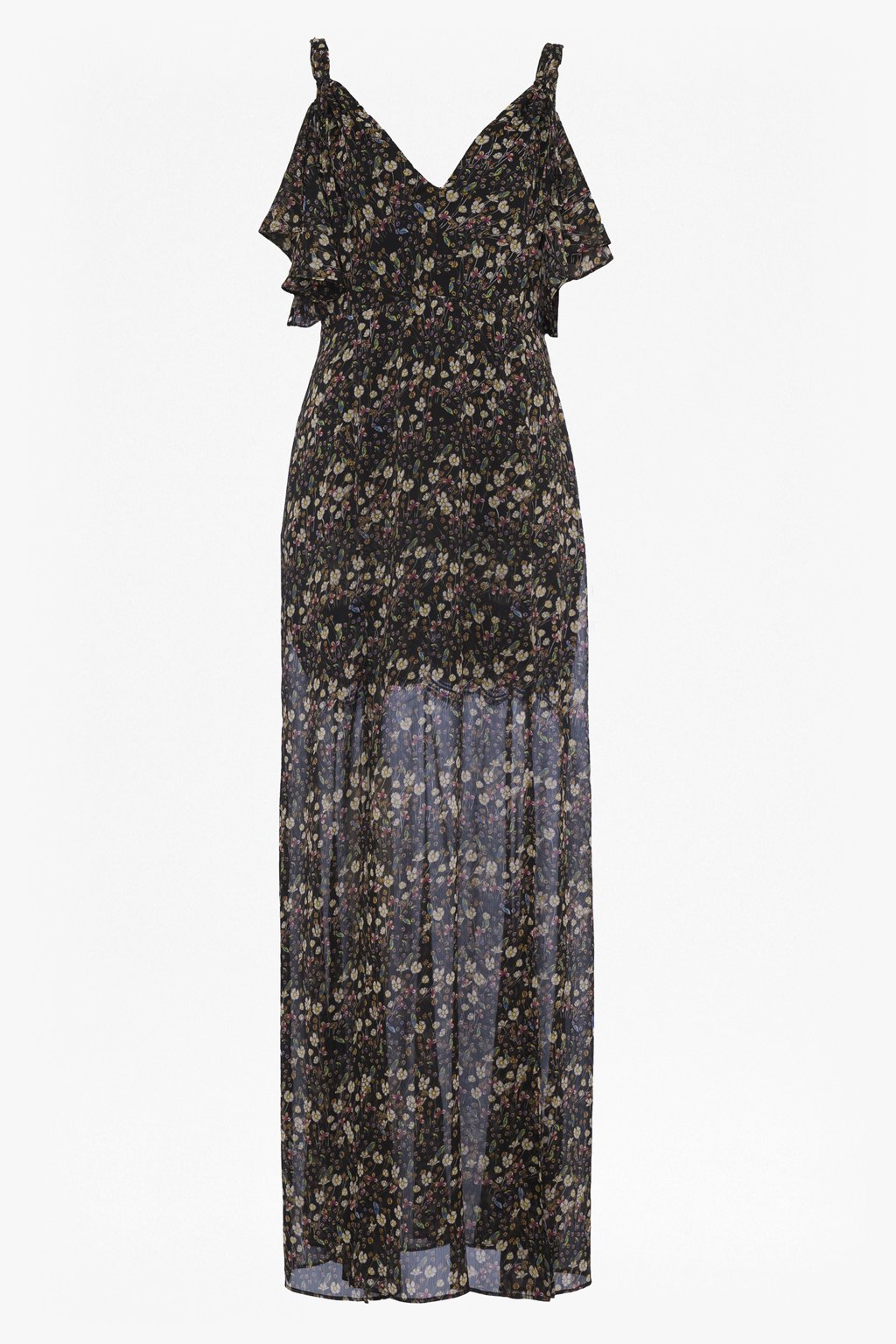 FRENCH CONNECTION Hallie Crinkle Floral Cold Shoulder Maxi Dress | endource