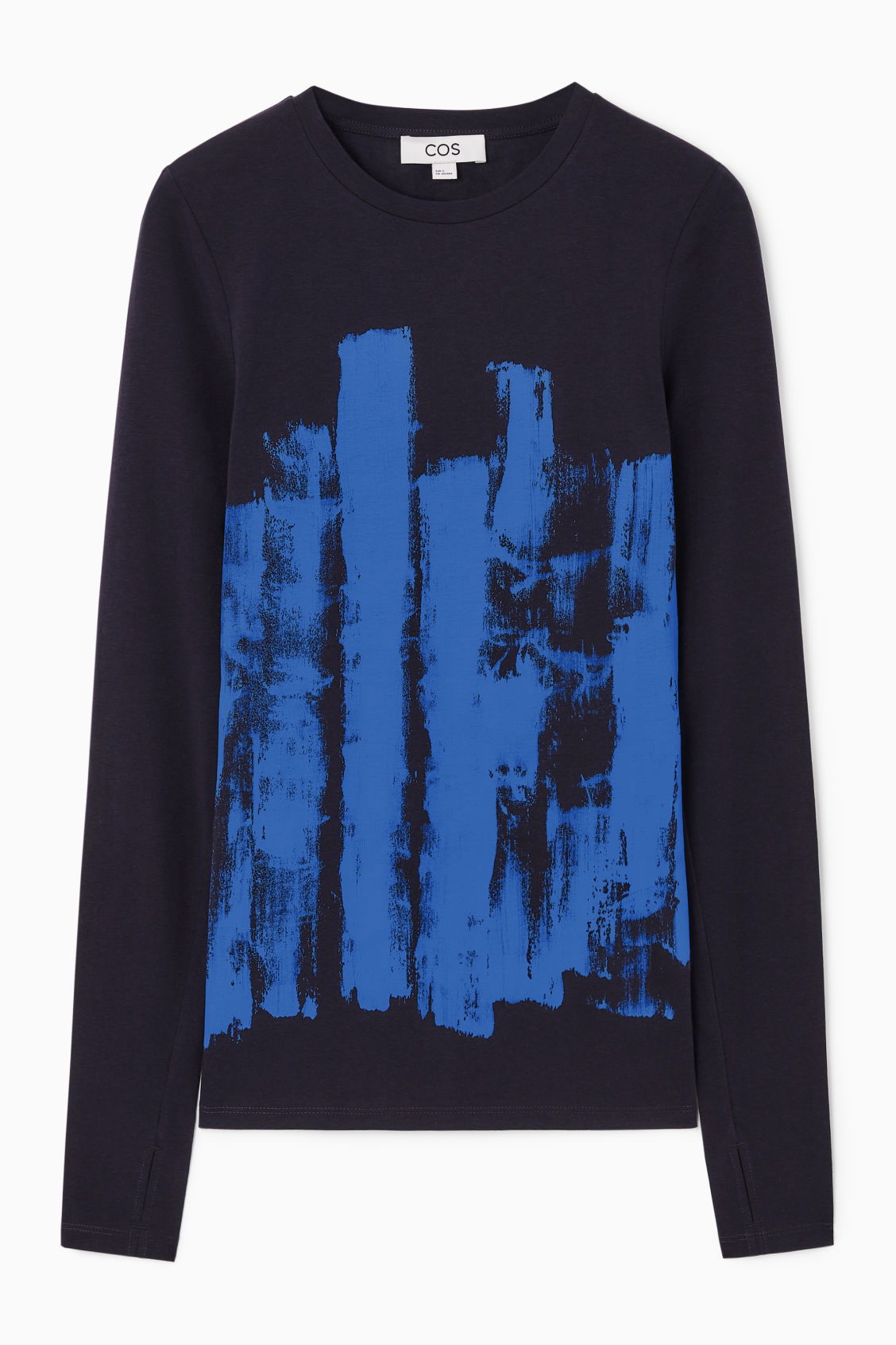 COS Slim-Fit Long-Sleeve Top in NAVY / BRIGHT BLUE | endource
