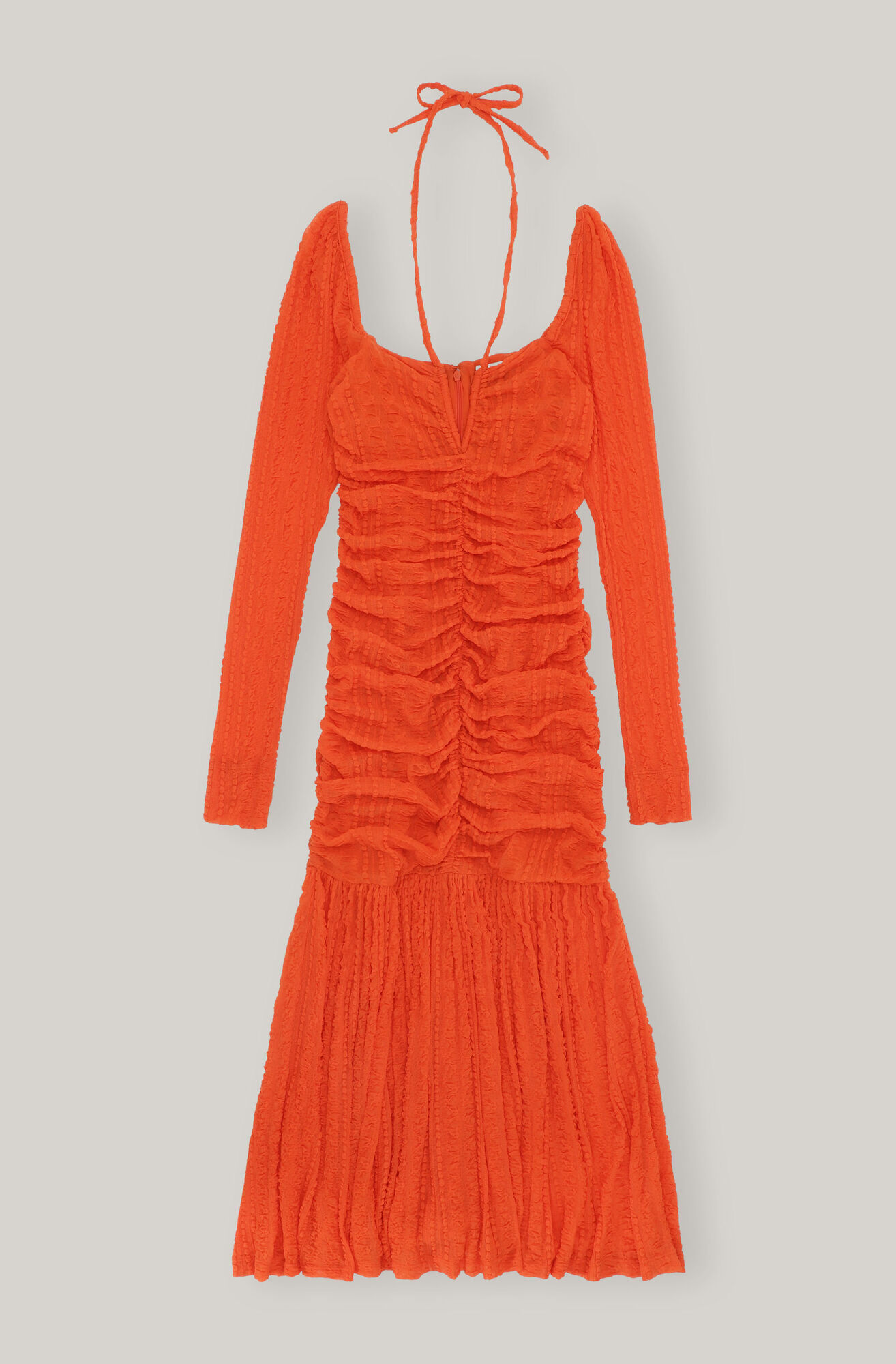 GANNI Stretch Lace Jersey Stretch Lace Gathering Midi Dress in ...