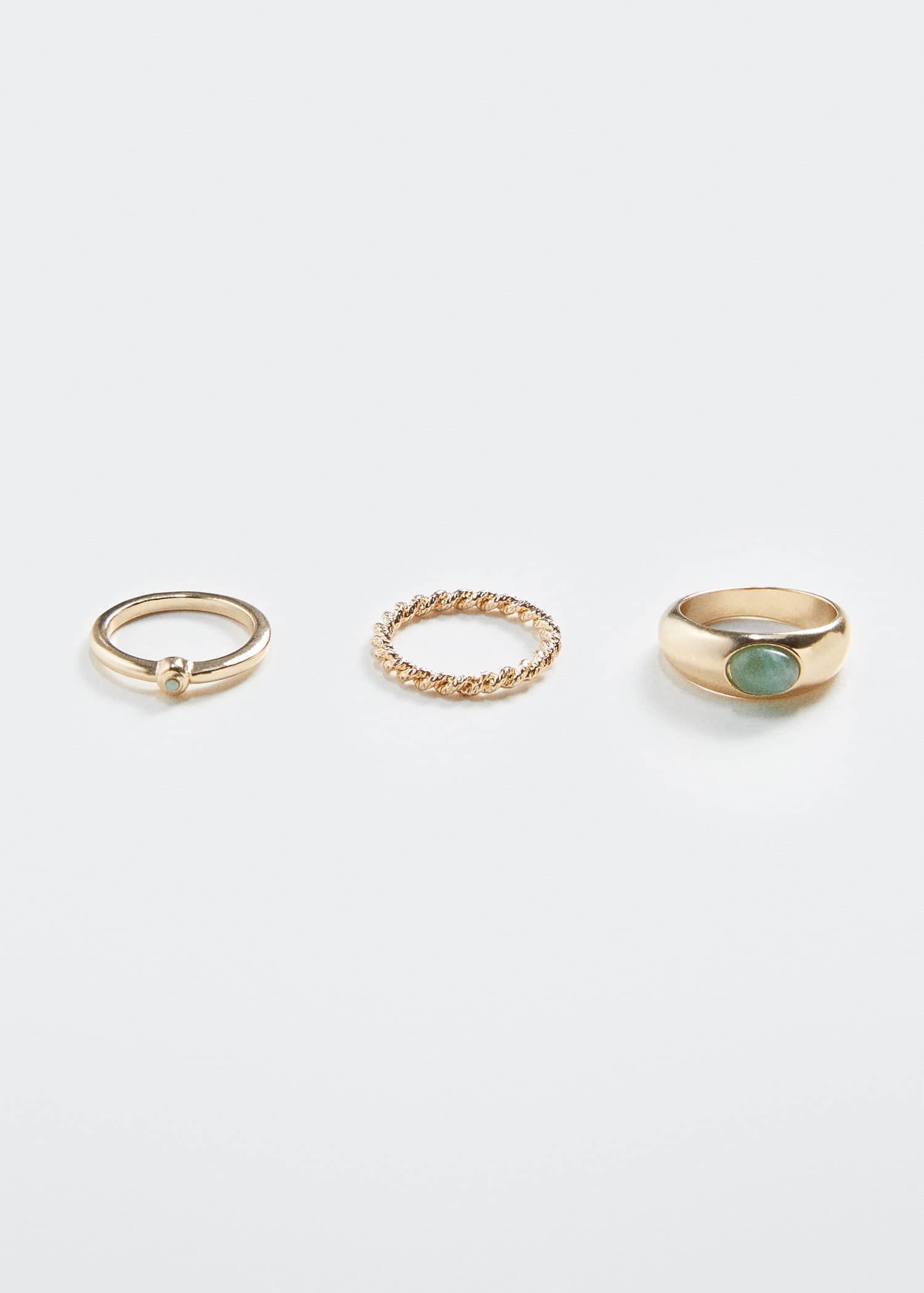 MANGO Pack Of 3 Combined Rings in Gold | endource