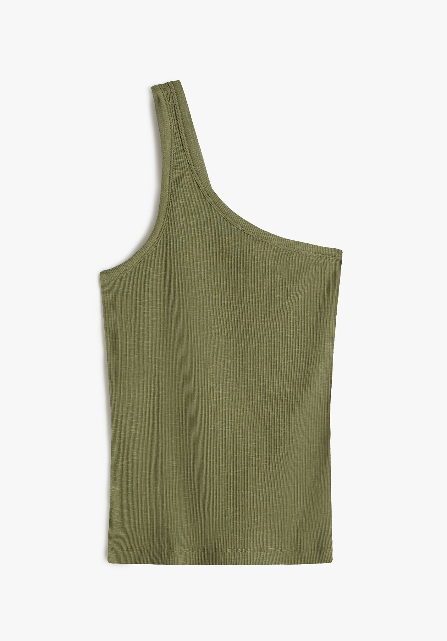 HUSH Nula One Shoulder Vest in Olivine | Endource
