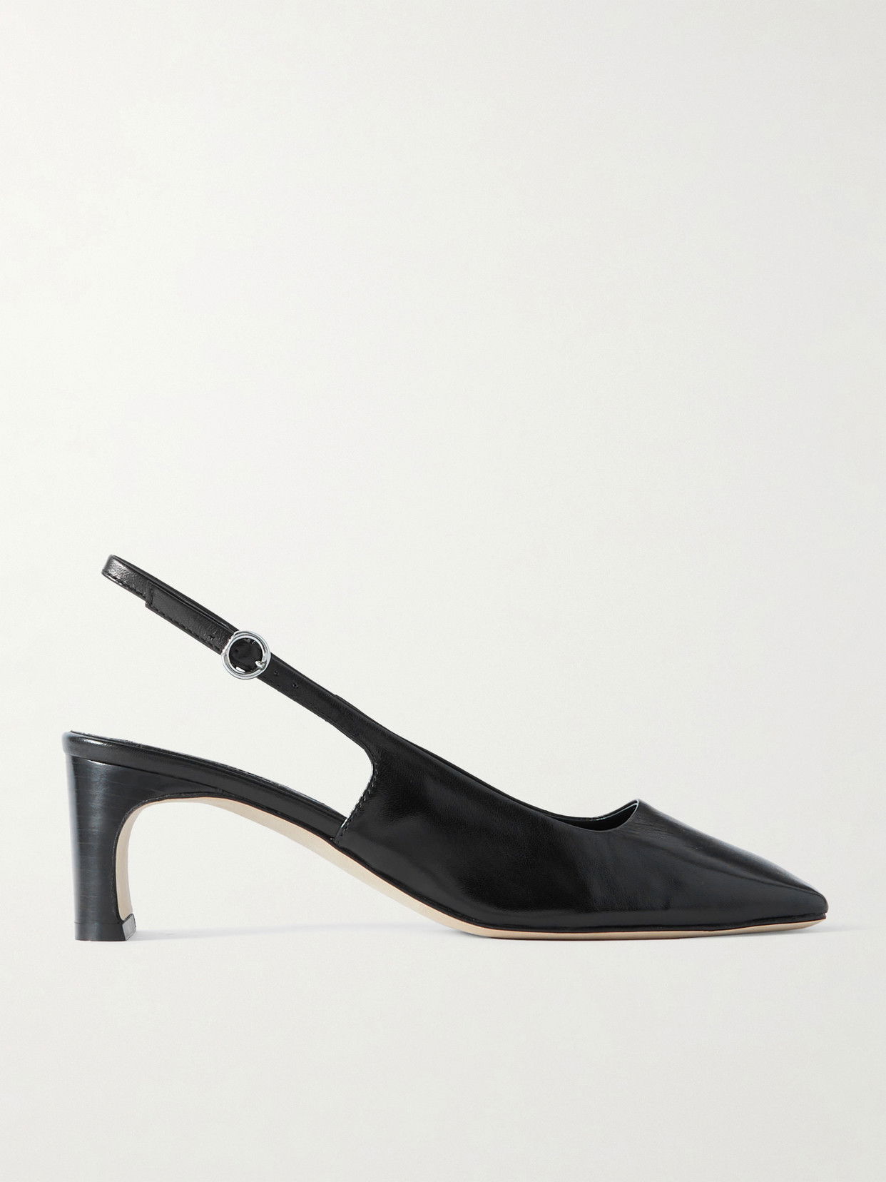 AEYDE Eliza Leather Slingback Pumps in Black | endource