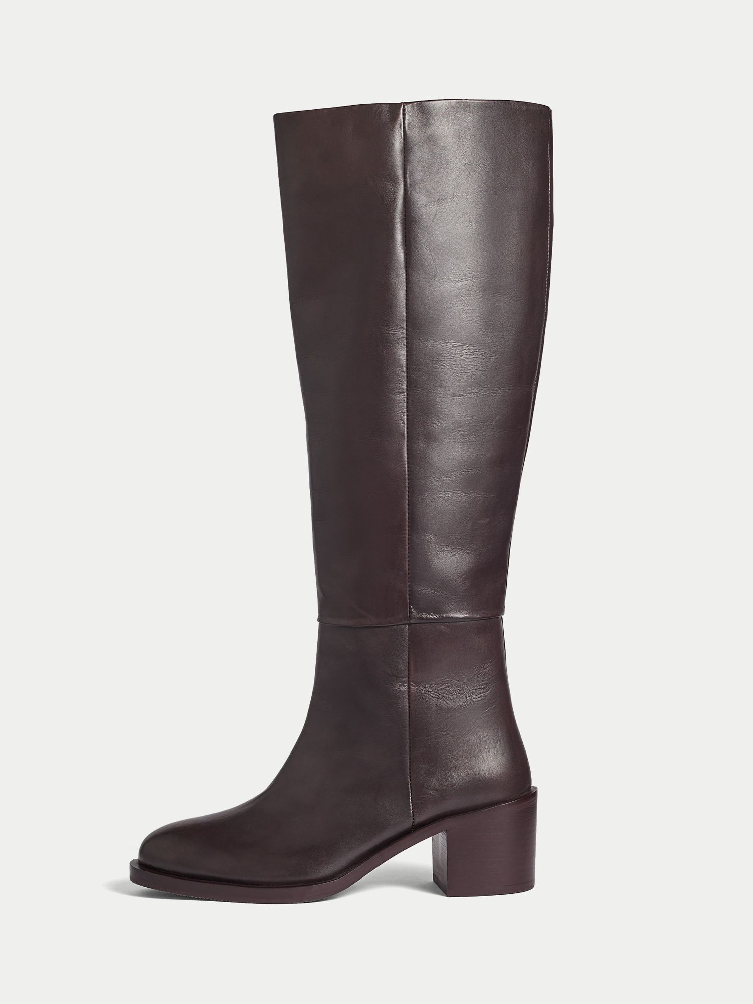 JIGSAW Talley Knee High Leather Boots in Brown | endource