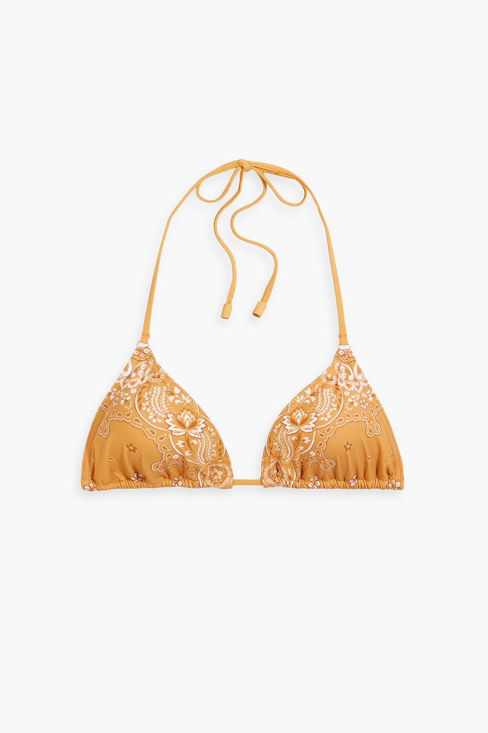ZIMMERMANN Separates Sculpt Paisley-Print Triangle Bikini Top in Yellow ...
