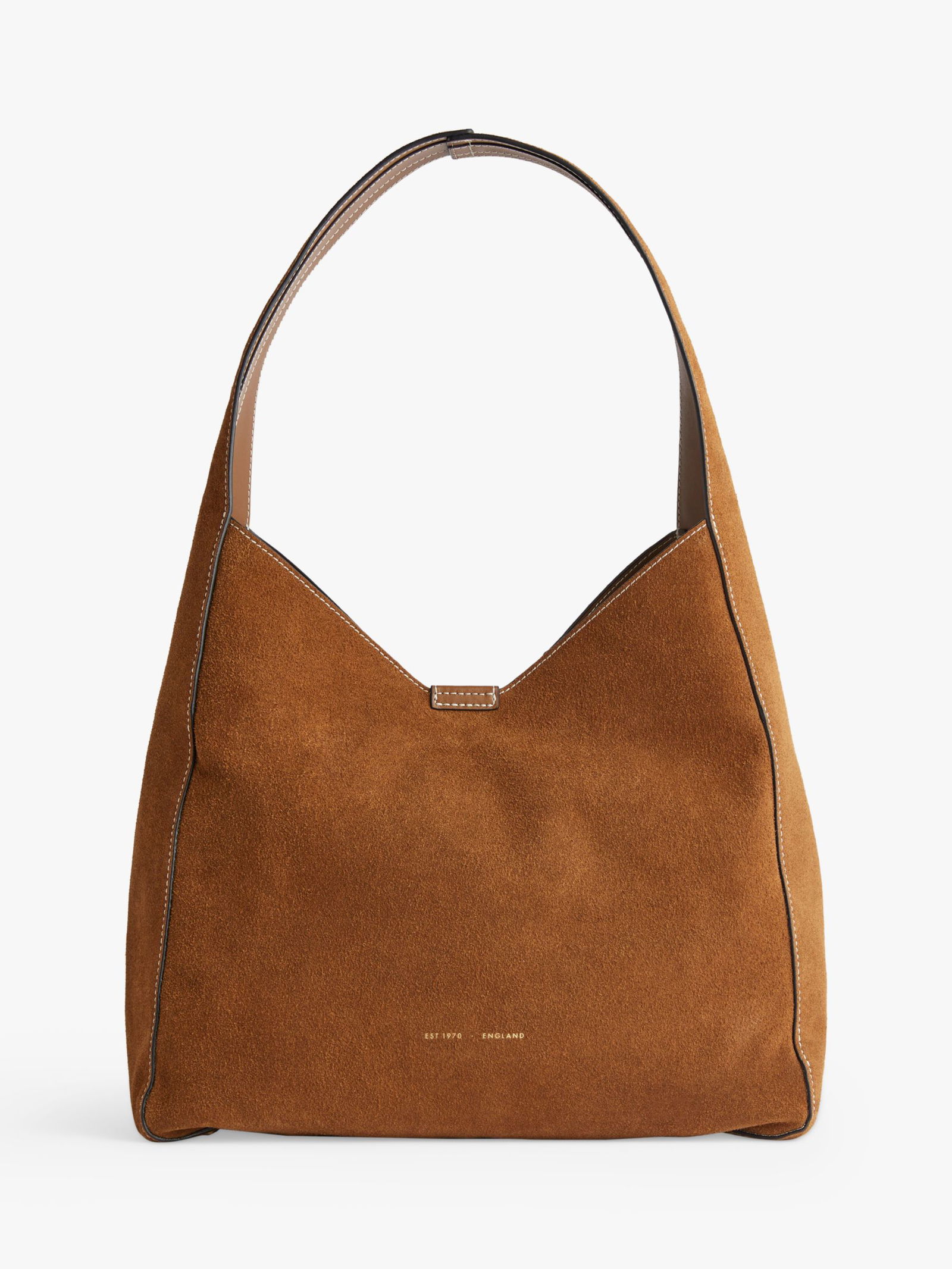 JIGSAW Heckfield Suede Slouch Shoulder Bag in Tan | endource