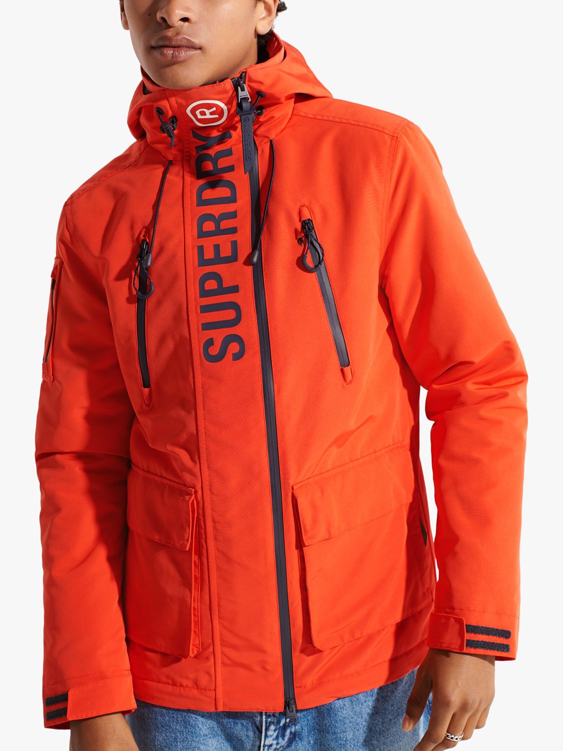 SUPERDRY Ultimate SD Windcheater Jacket in Bold Orange/Navy | endource