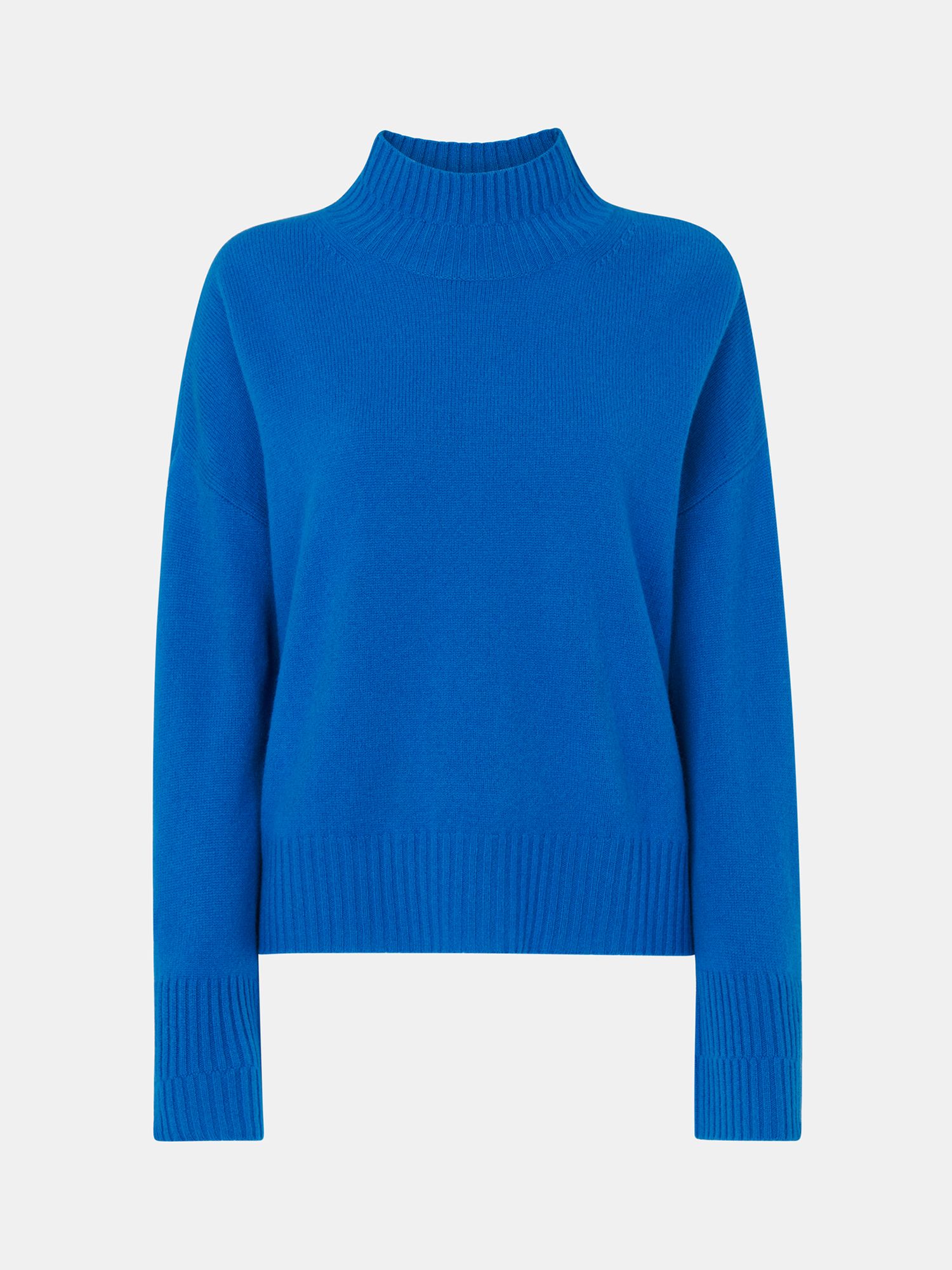 WHISTLES Wool Double Trim Funnel Neck Jumper | Endource