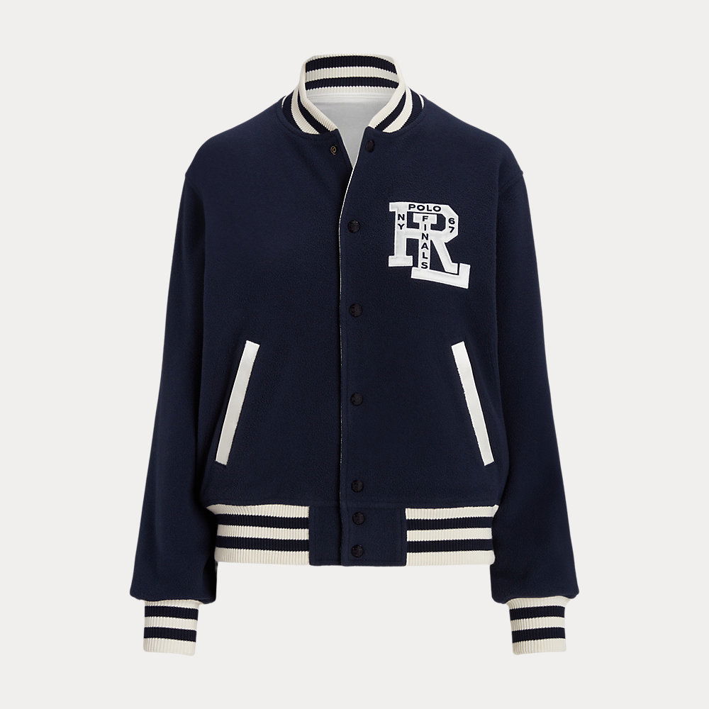 POLO RALPH LAUREN RL-Logo Reversible Bomber Jacket in Blue | endource