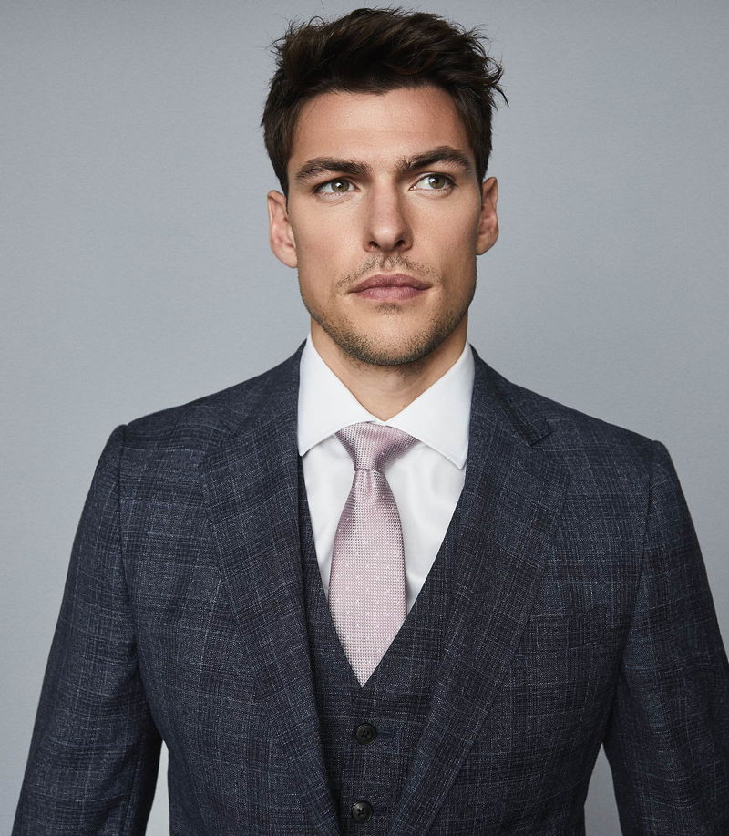 REISS Liam Silk Polka Dot Tie in Pink | Endource