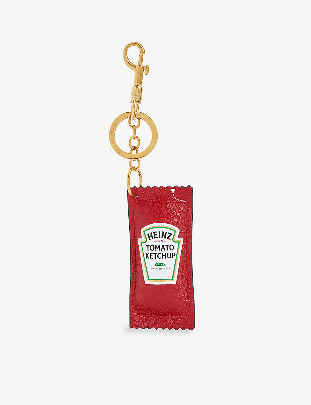 ANYA HINDMARCH Heinz Ketchup Logo-Engraved Leather Keyring in RED ...