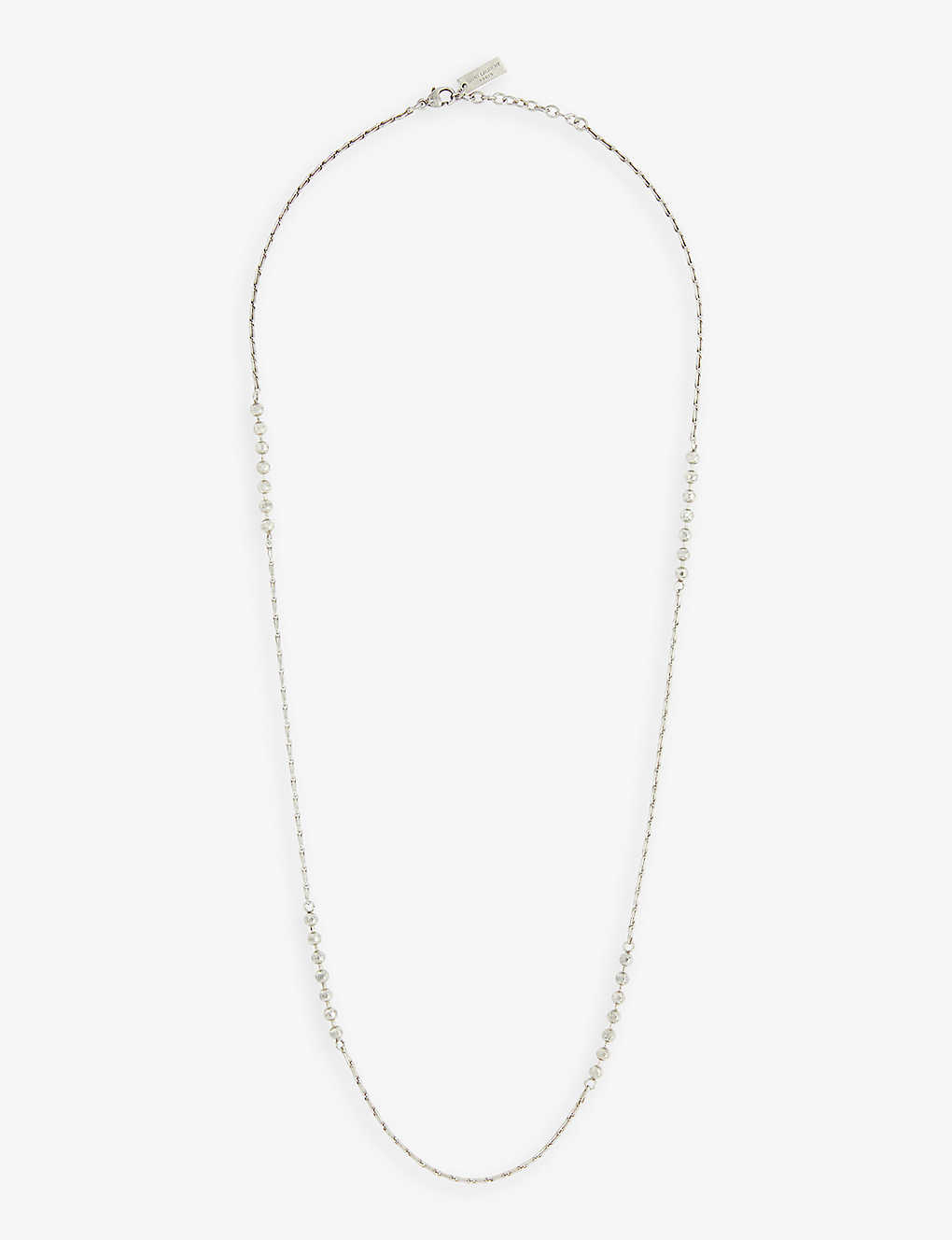 SAINT LAURENT Double Chain Silver-Toned Necklace in SILVER | endource