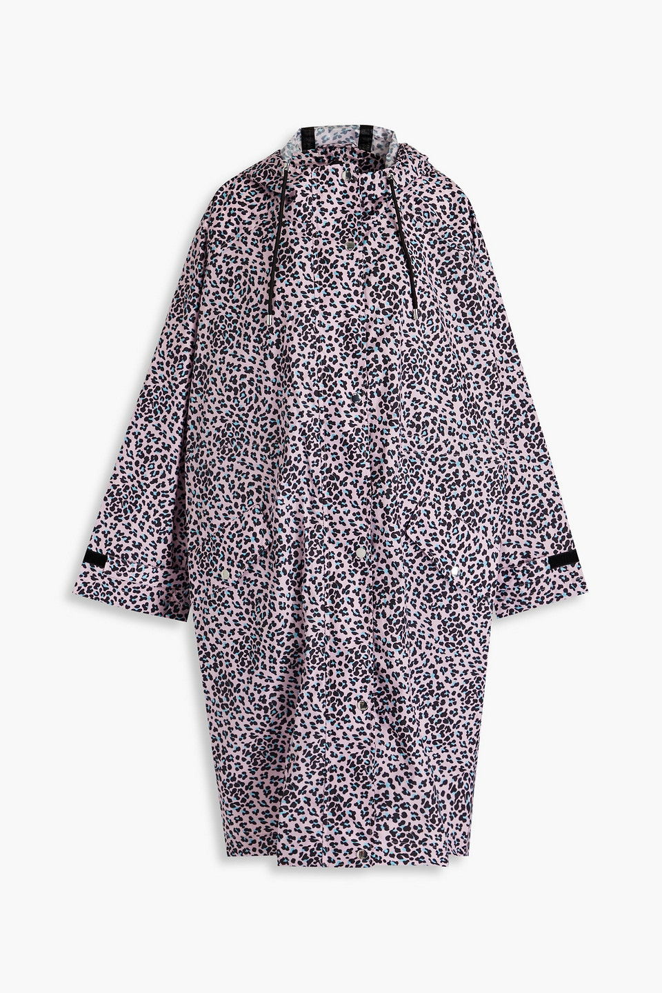 MAJE Leopard-Print Shell Hooded Raincoat | endource