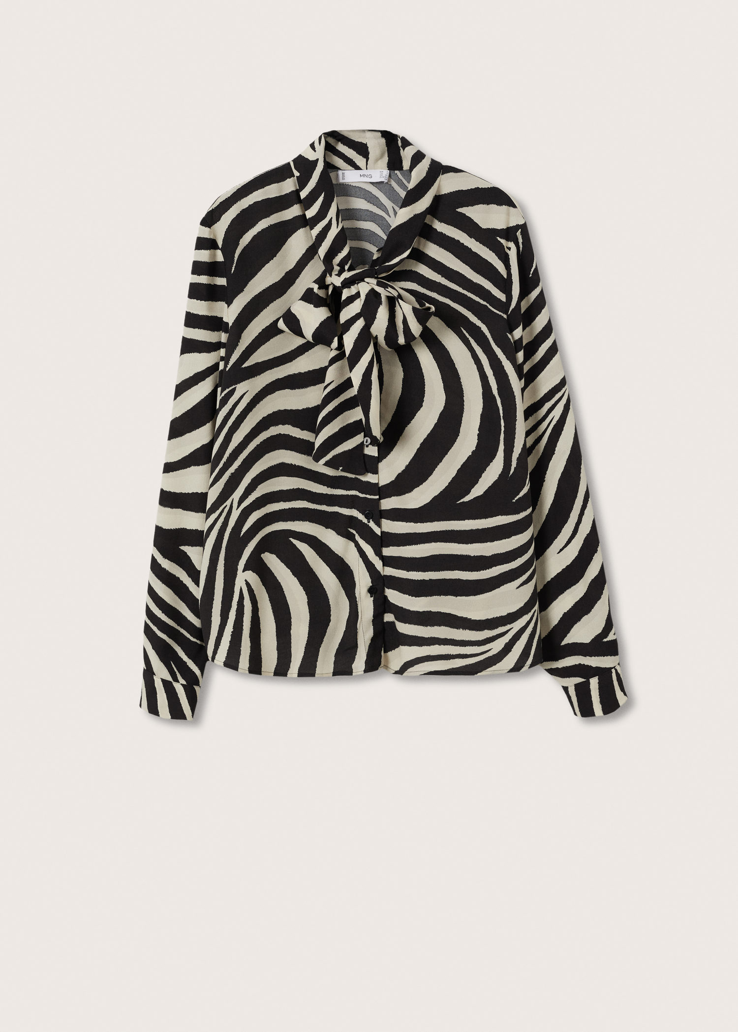 MANGO Zebra Printed Shirt in Black | endource